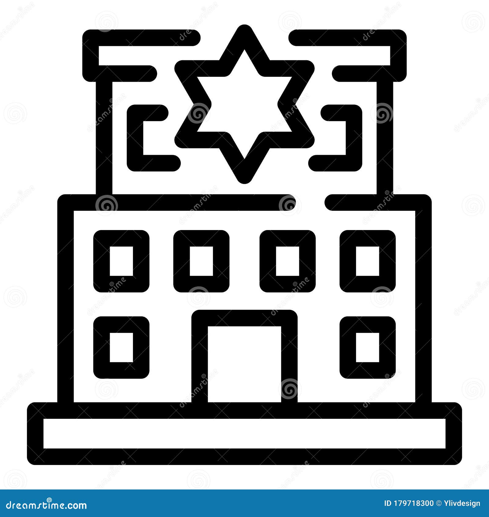 Police Station Icon, Outline Style Stock Vector - Illustration of logo ...