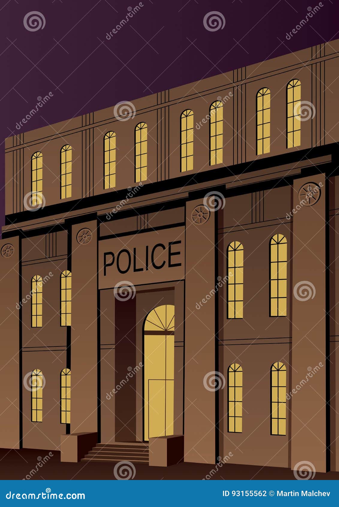 Police Station Sign Cartoon Vector | CartoonDealer.com #129905175