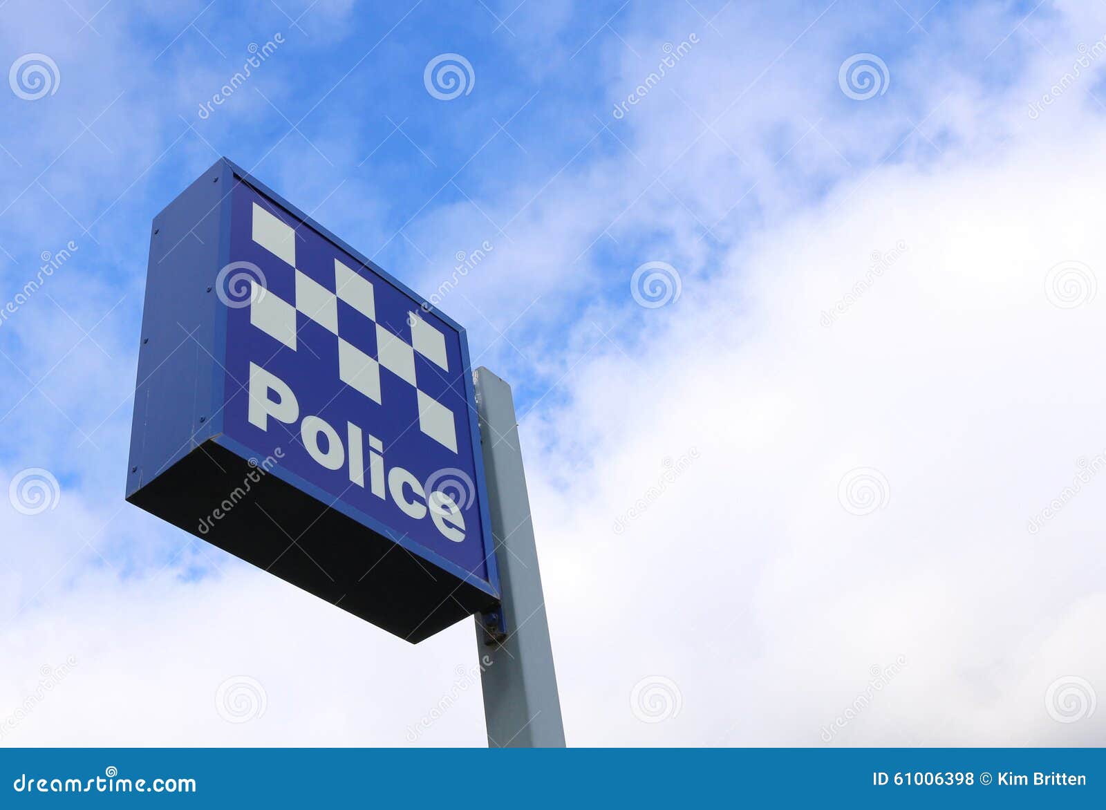Police Station Sign and Blue Sky Stock Photo - Image of cloud, officer ...