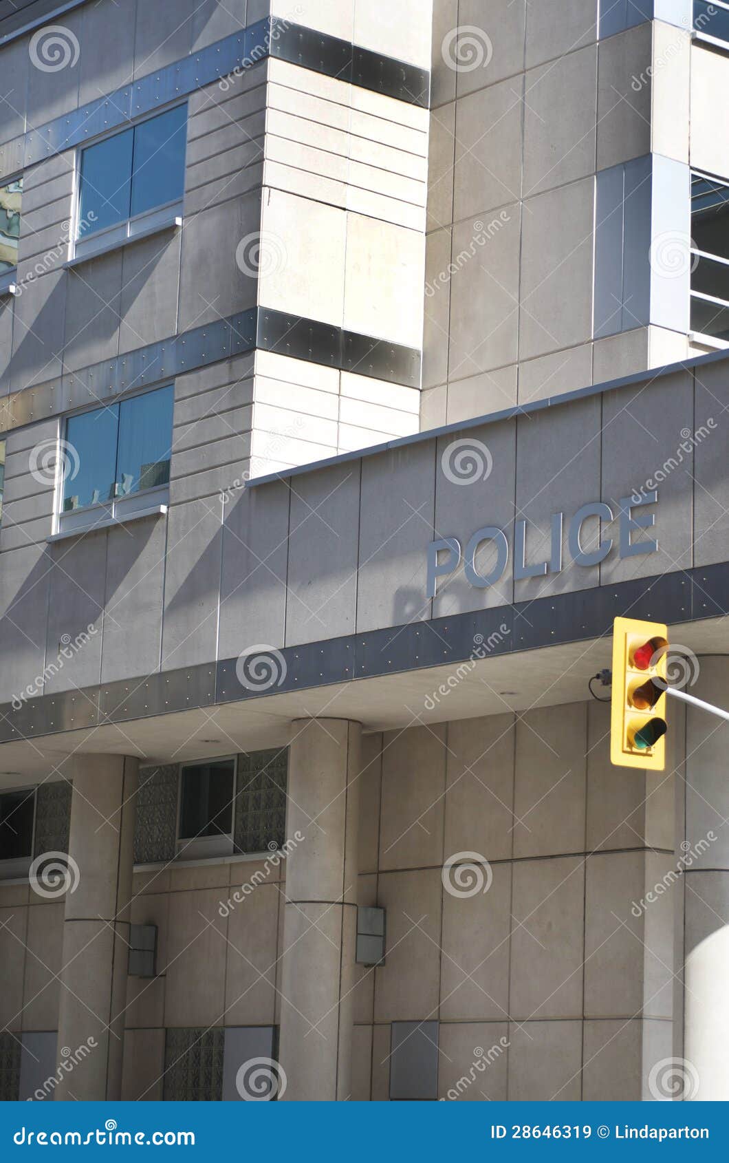 Police Station with Traffic Light Stock Image - Image of security ...