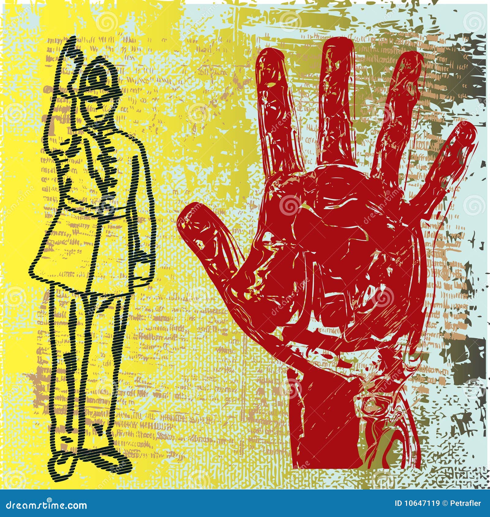 Halt, Vintage Illustration Cartoon Vector | CartoonDealer.com #163309807