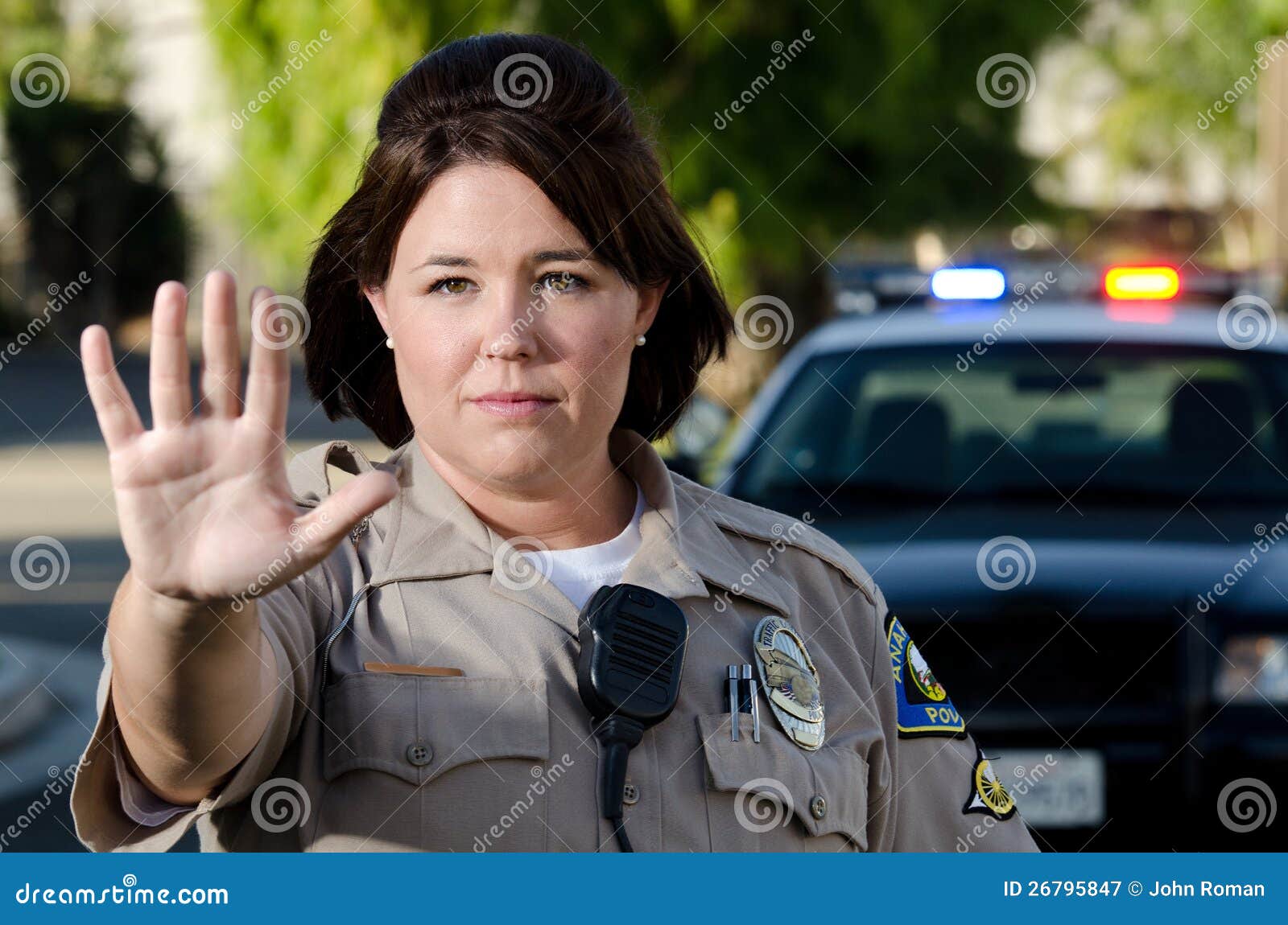 Police Stop Sign On Fence Stock Photography | CartoonDealer.com #120855056