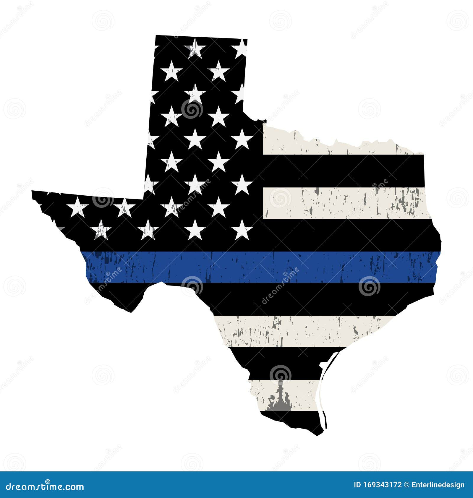 State of Texas Police Support Flag Illustration Stock Illustration ...