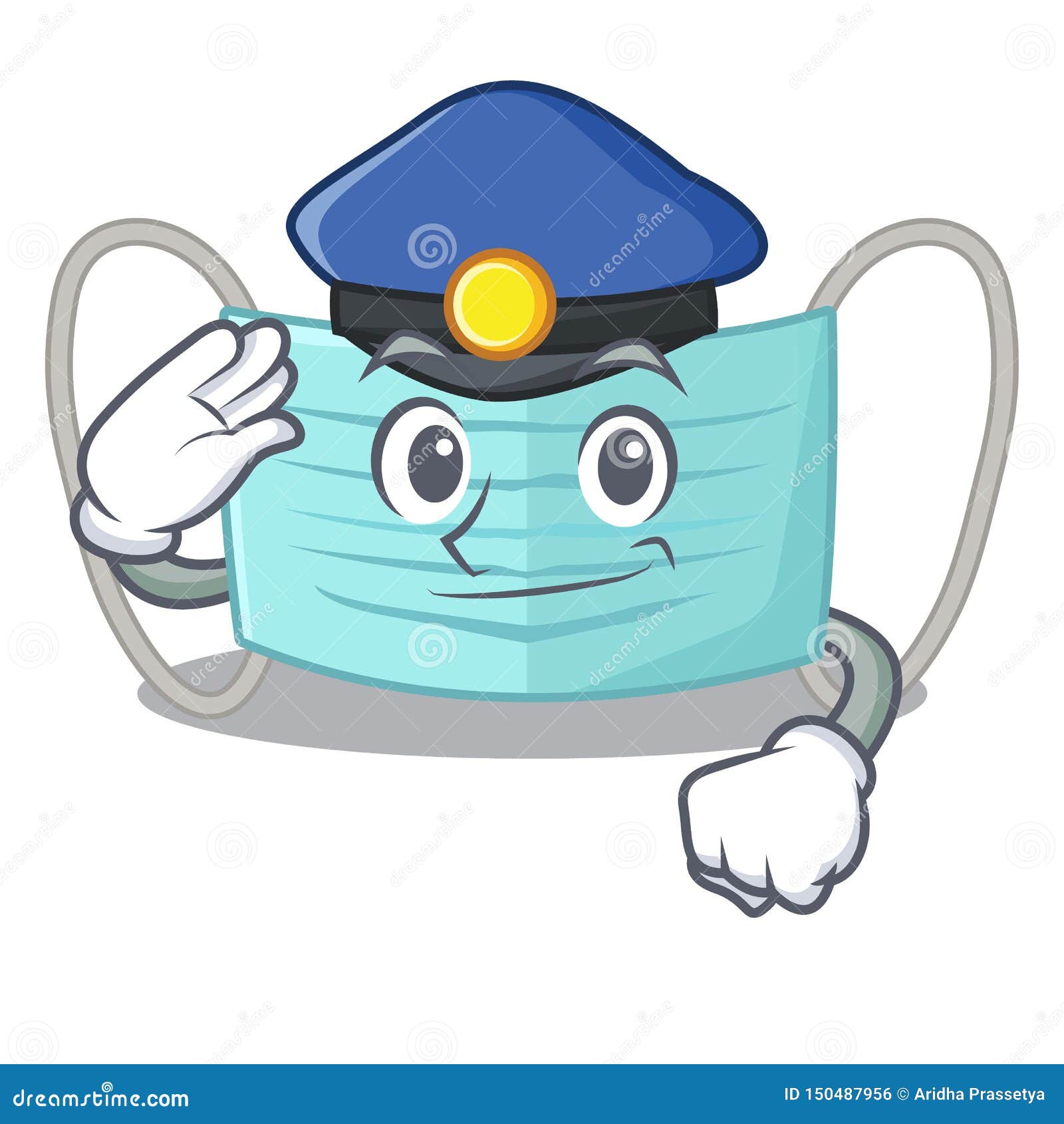 Police Surgical Mask Isolated with the Mascot Stock Vector ...