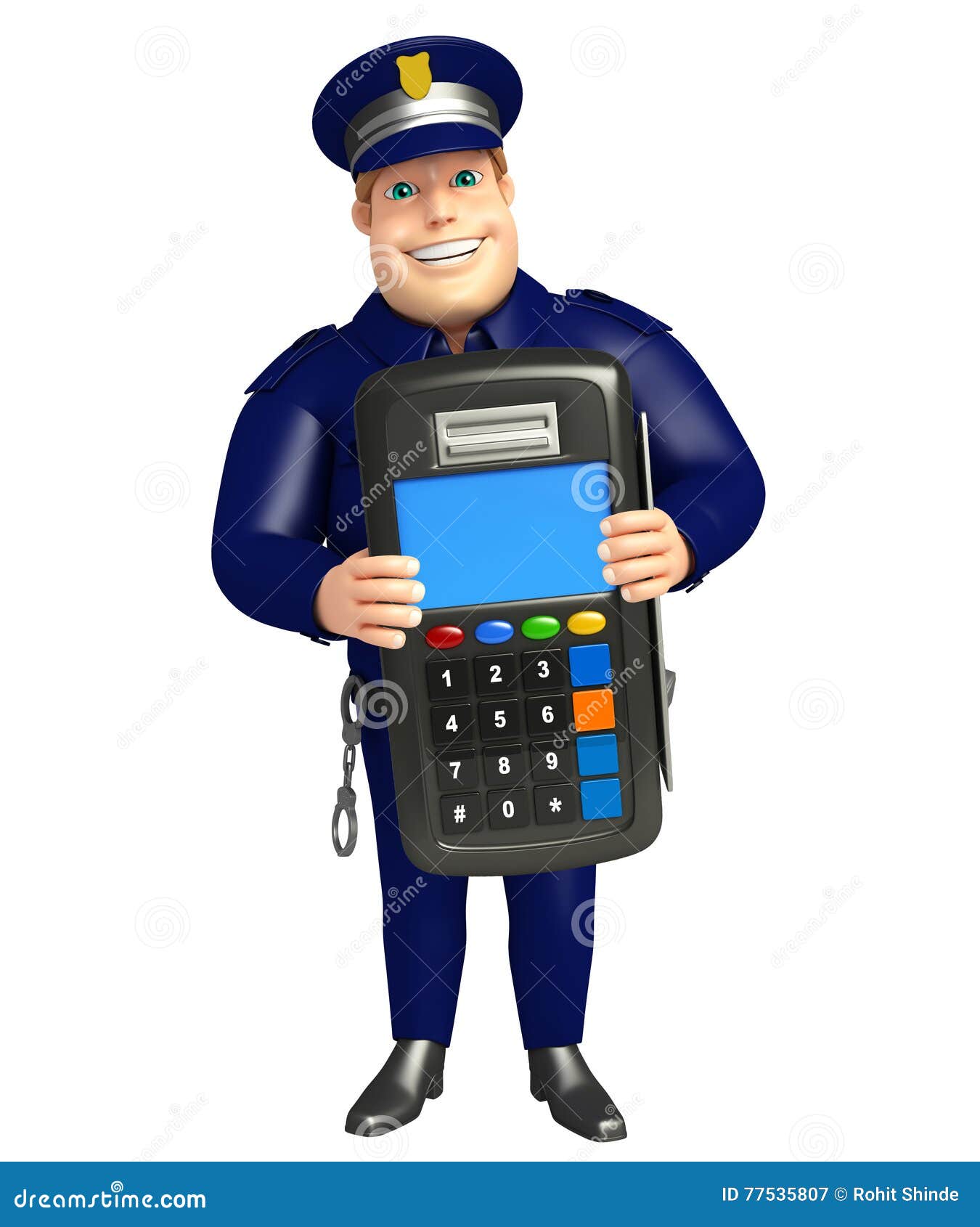 Police with Swap machine stock illustration. Illustration of shot ...