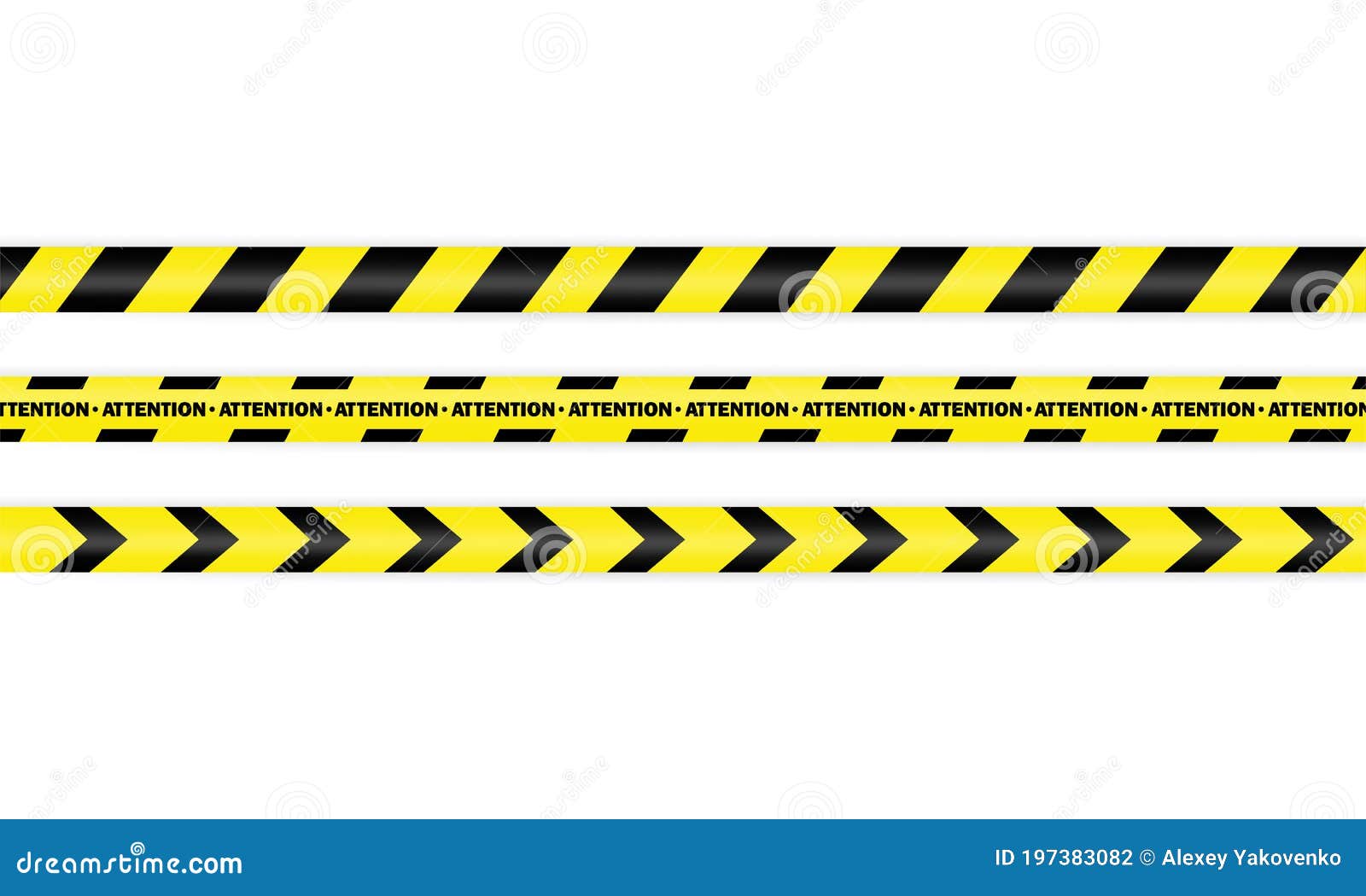Police Tape Icon Set. Attention. Warning. Vector on Isolated White ...