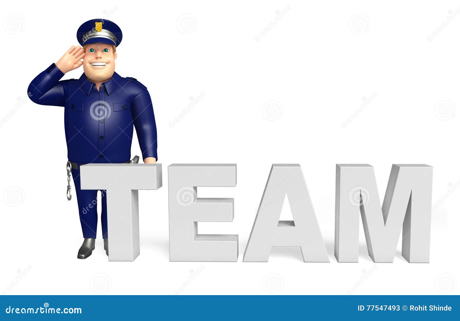 Police with Team sign stock illustration. Illustration of staff - 77547493