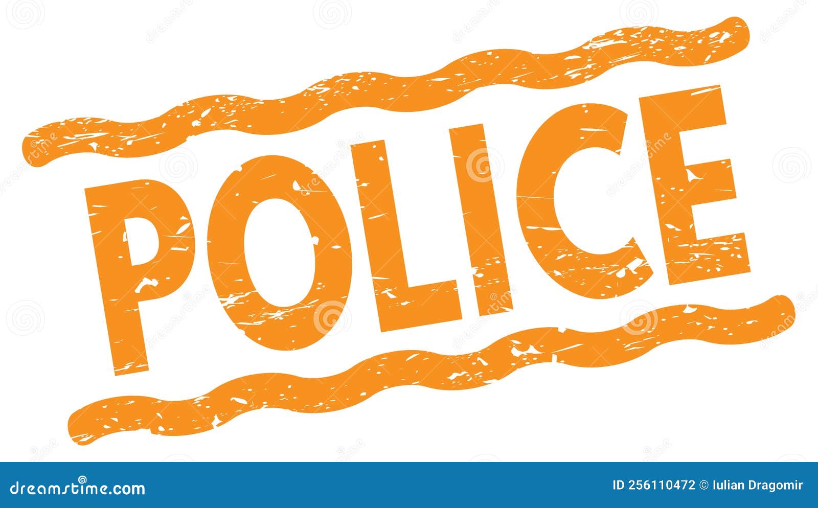 POLICE Text on Orange Lines Stamp Sign Stock Illustration ...