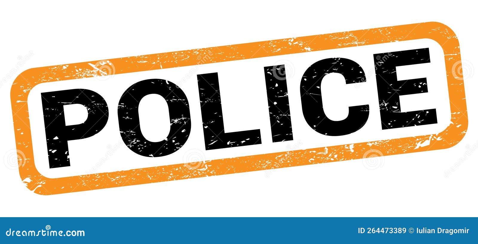 POLICE Text Written on Orange-black Rectangle Stamp Stock Illustration ...