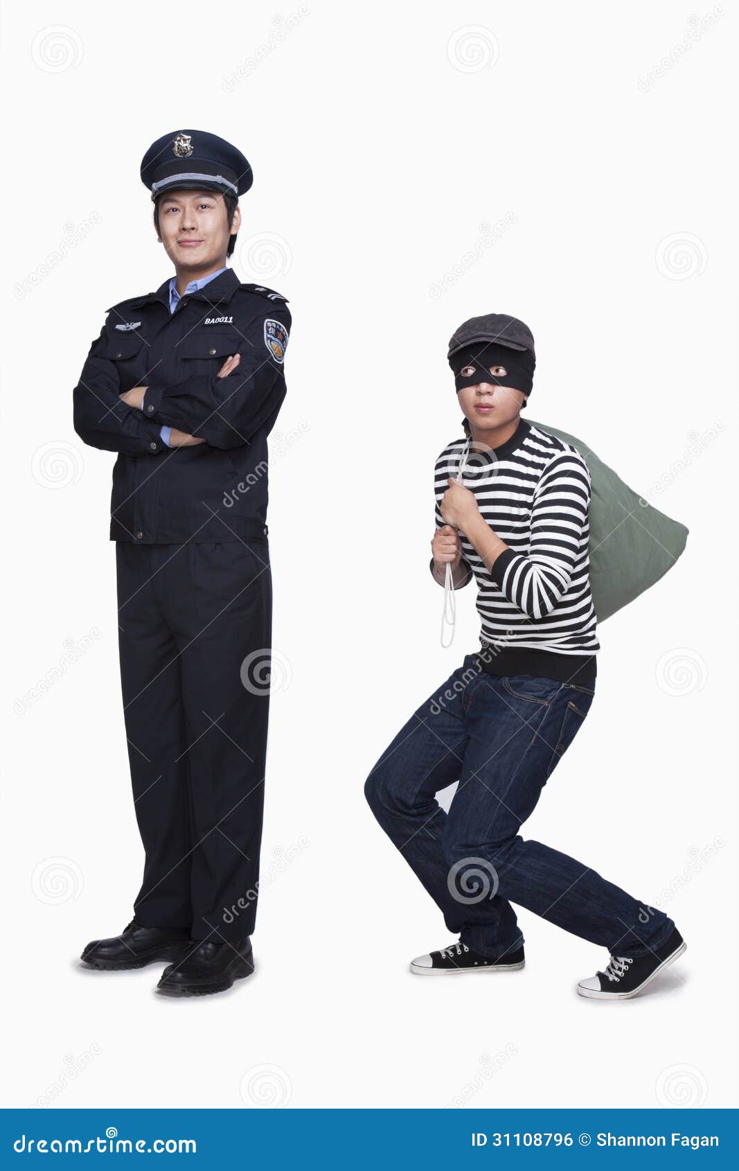 Police and Thief, Opposite, Studio Shot Stock Photo - Image of chinese ...