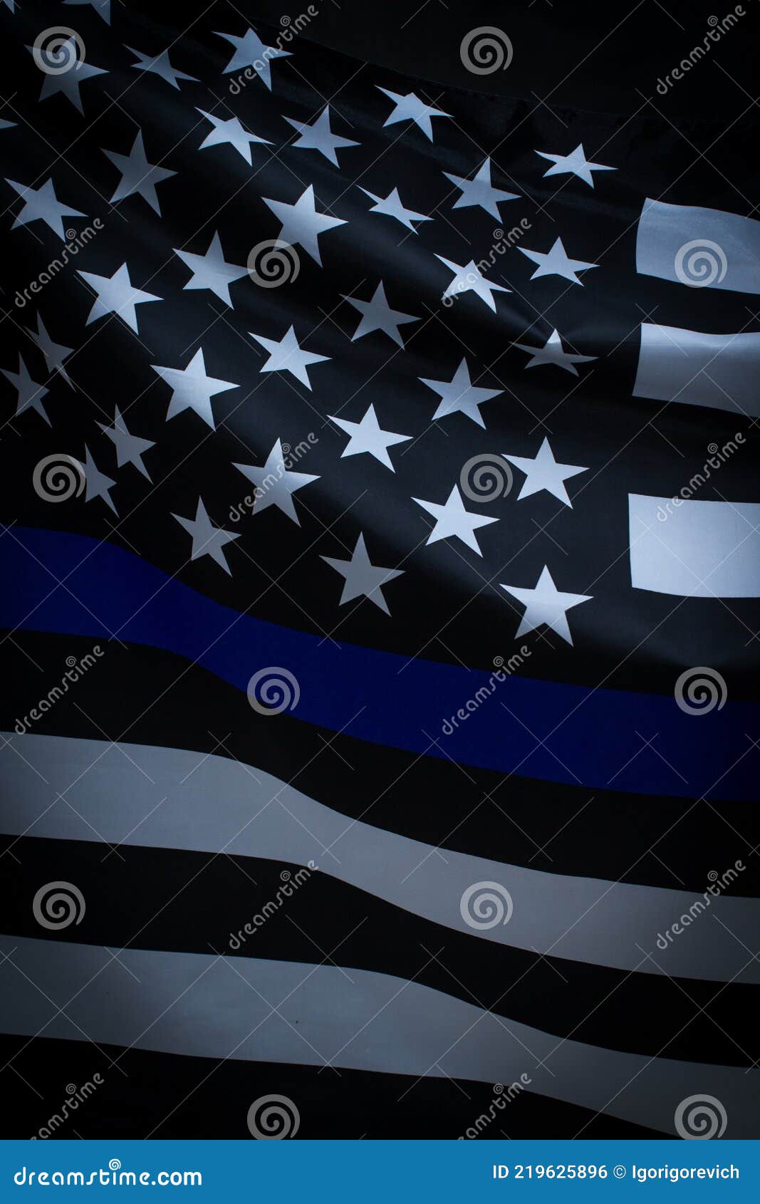 Police Thin Blue Line Flag stock photo. Image of flag - 219625896