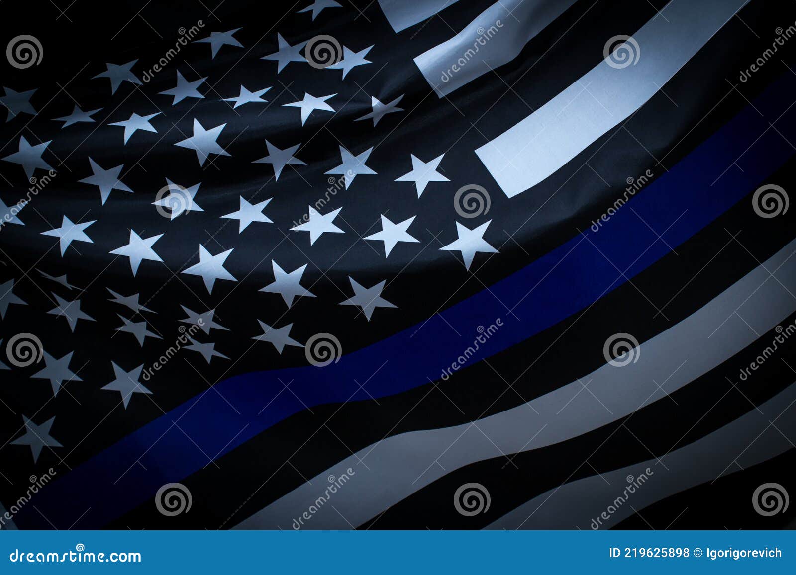 Police Thin Blue Line Flag stock photo. Image of flag - 219625898