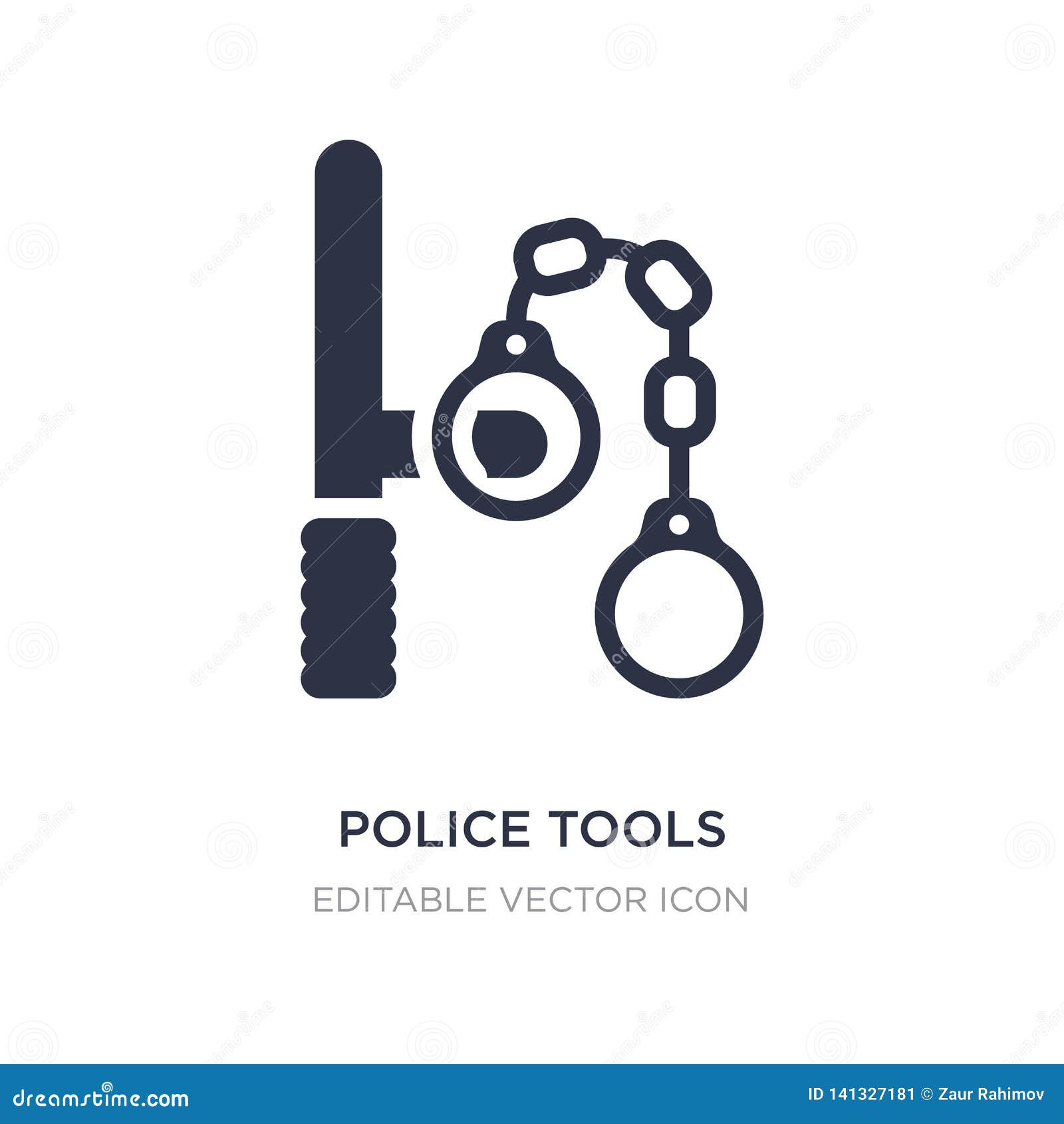Police Tools Icon on White Background. Simple Element Illustration from ...