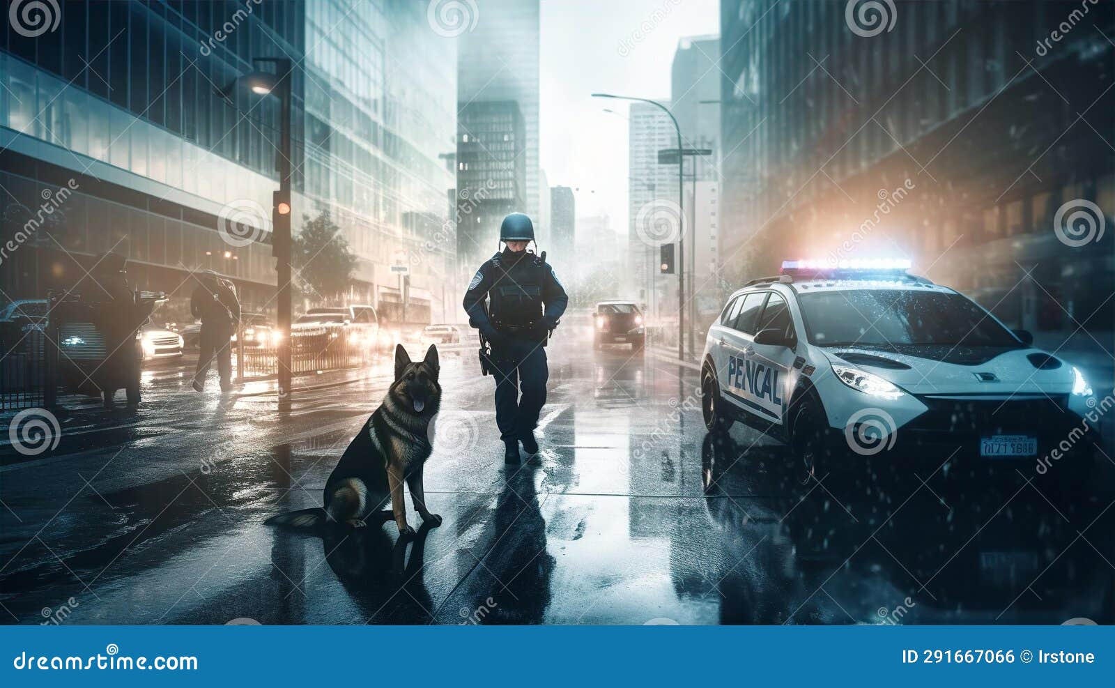 Police with Trained Police Dogs Car Arrived on Accident Site in City ... Police with Trained Police Dogs Car Arrived on Accident Site in City ...
