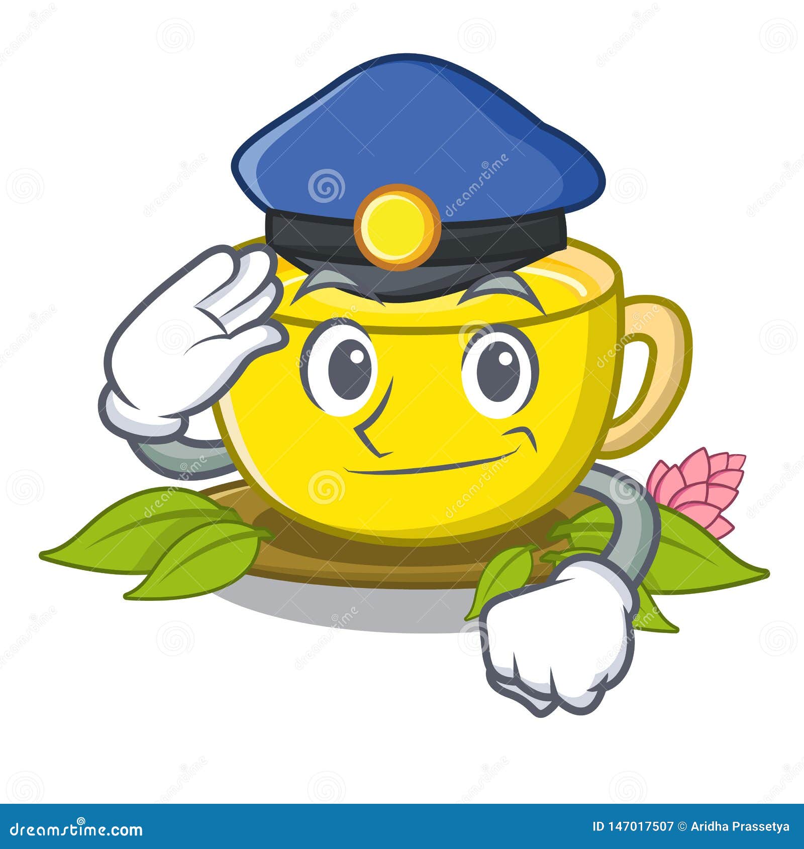Police Turmeric Tea Isolated in the Character Stock Vector ...