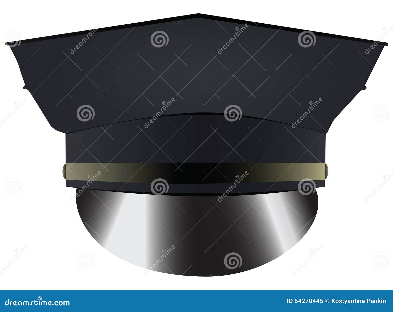 Police uniform cap stock vector. Illustration of five - 64270445