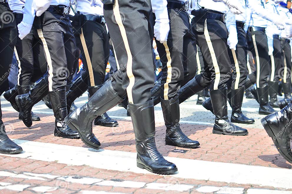Police unit marching stock photo. Image of fighting, latvia - 21199194