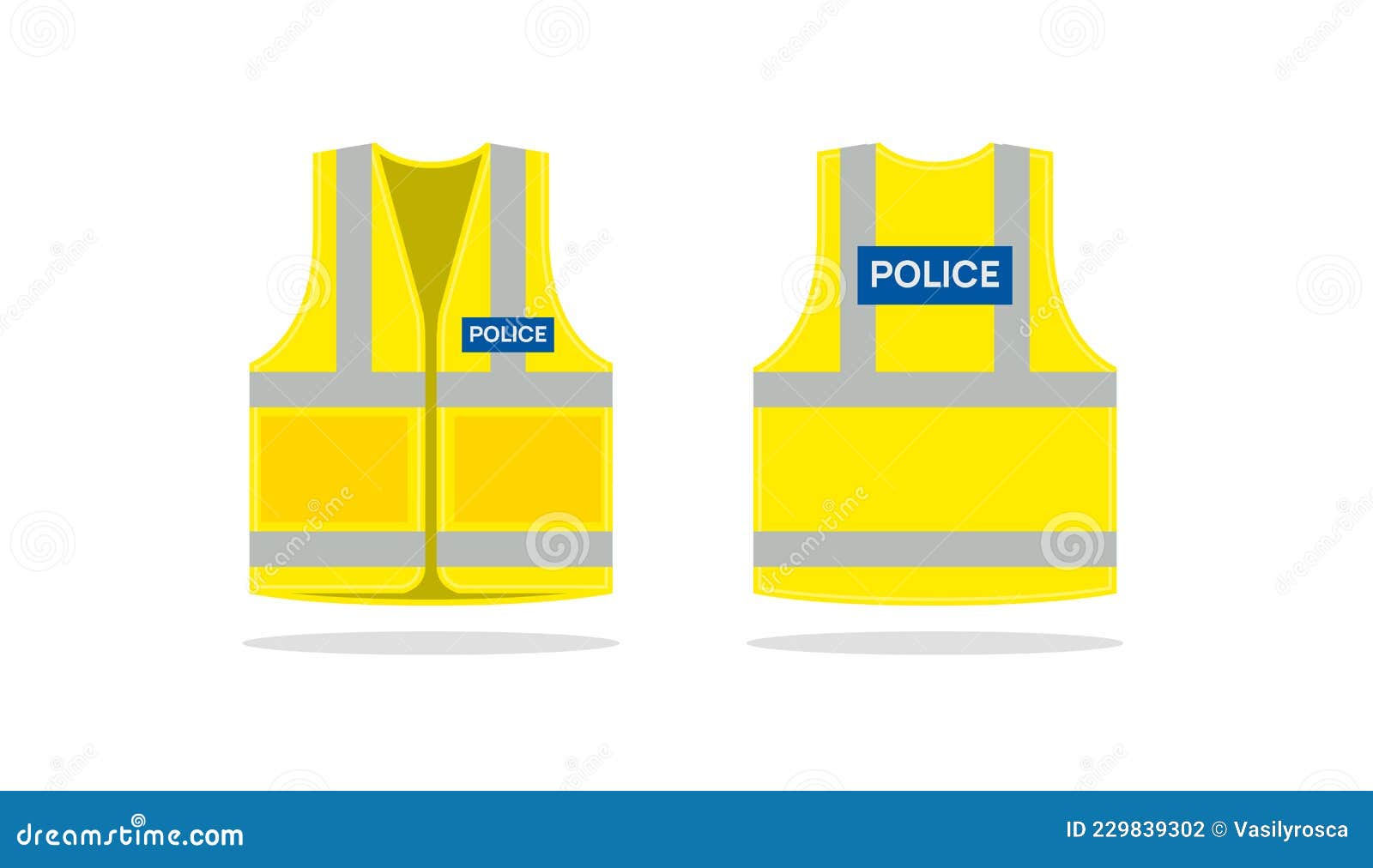 Police Vest Safety Jacket White Vector. Security Police Safety Jacket ...