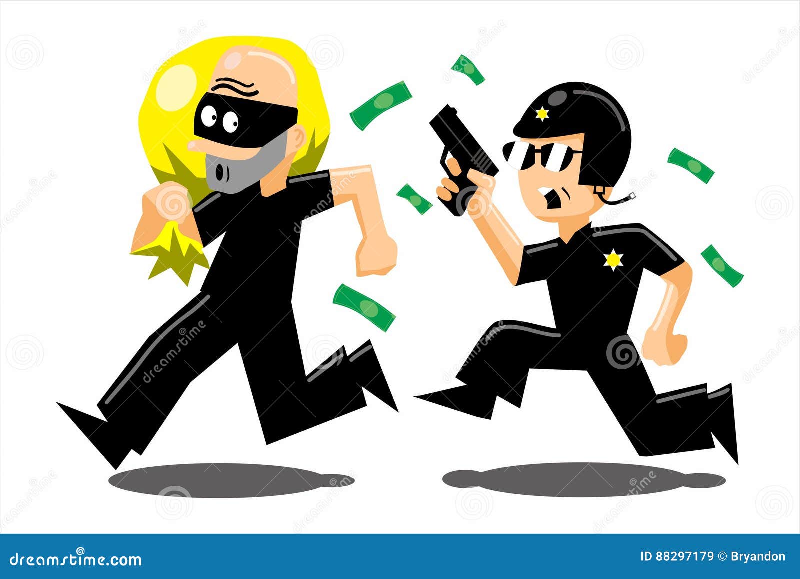 Police vs thief stock illustration. Illustration of criminal - 88297179