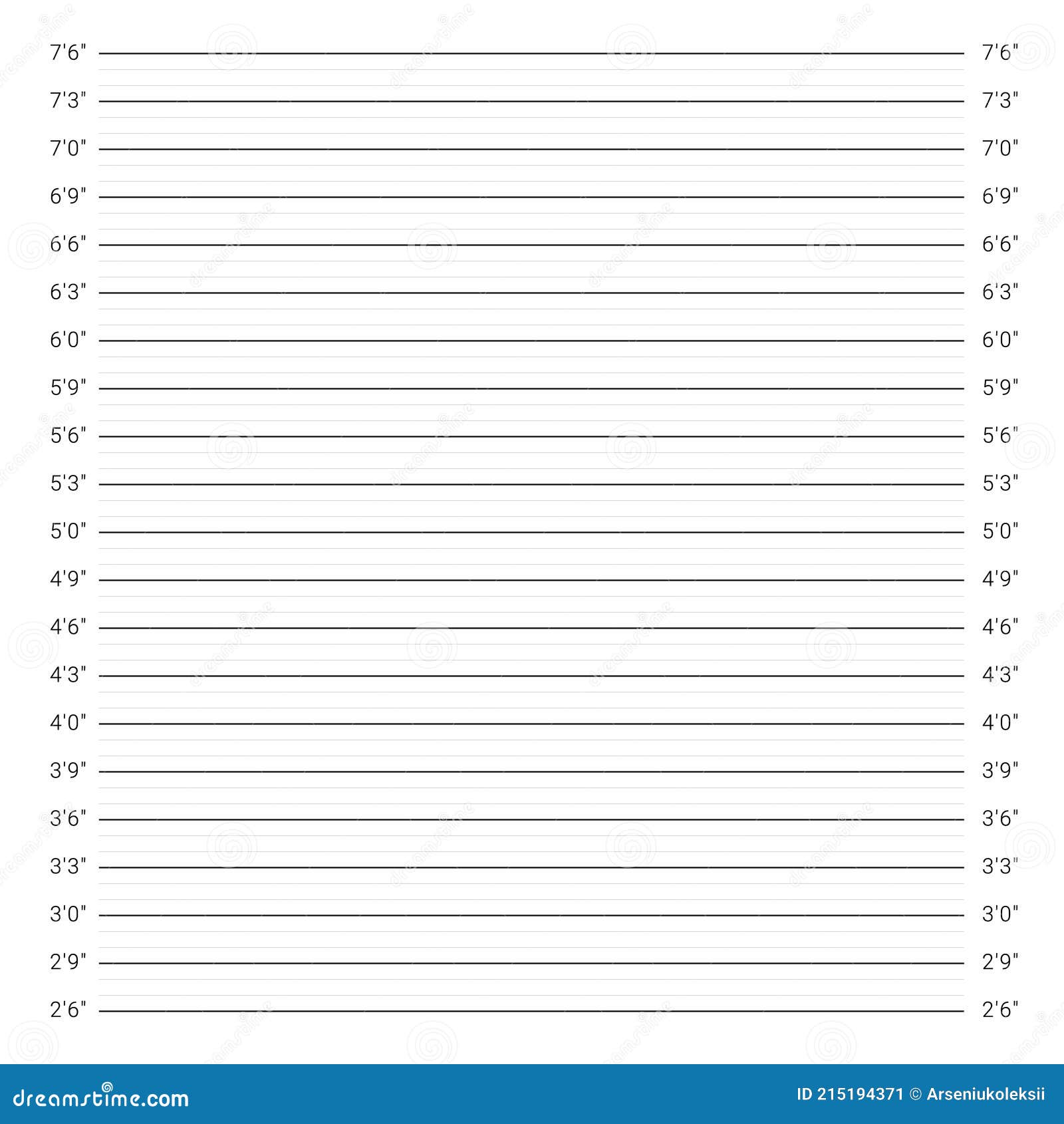 Police Wall with Height Measuring Scale Stock Vector - Illustration of ...