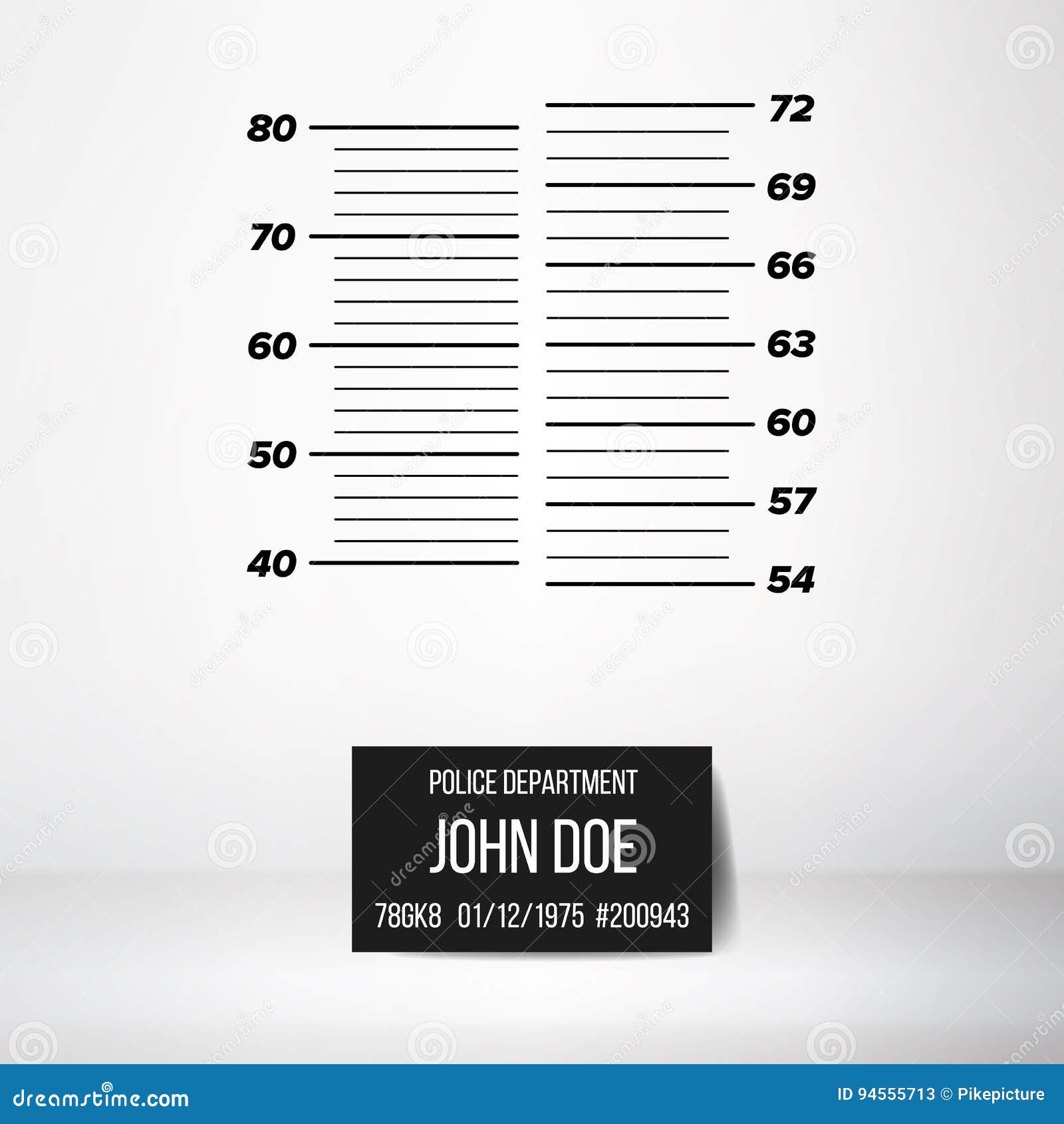 Police Wall Lineup Metrical Imperial. Prison Background Template ...