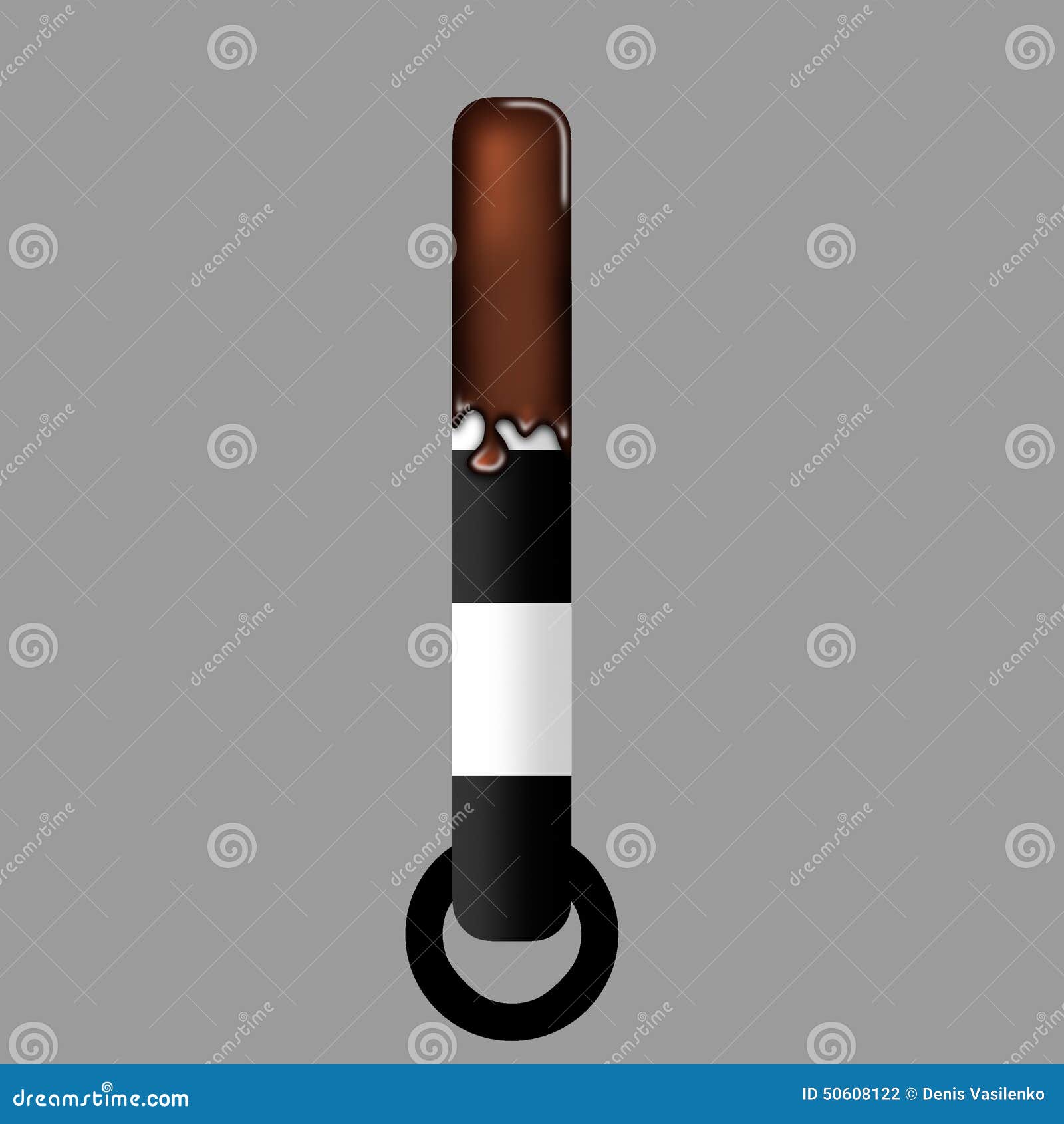 Police Wand Covered with Chocolate Glaze Stock Illustration ...
