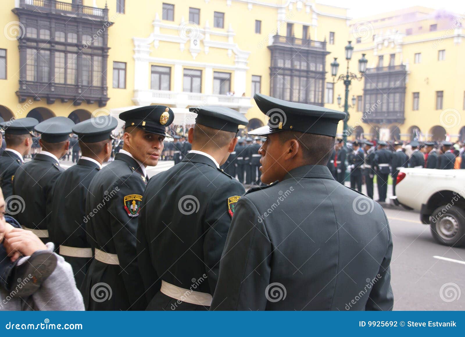 Police watching a parade, editorial photography. Image of officers ...