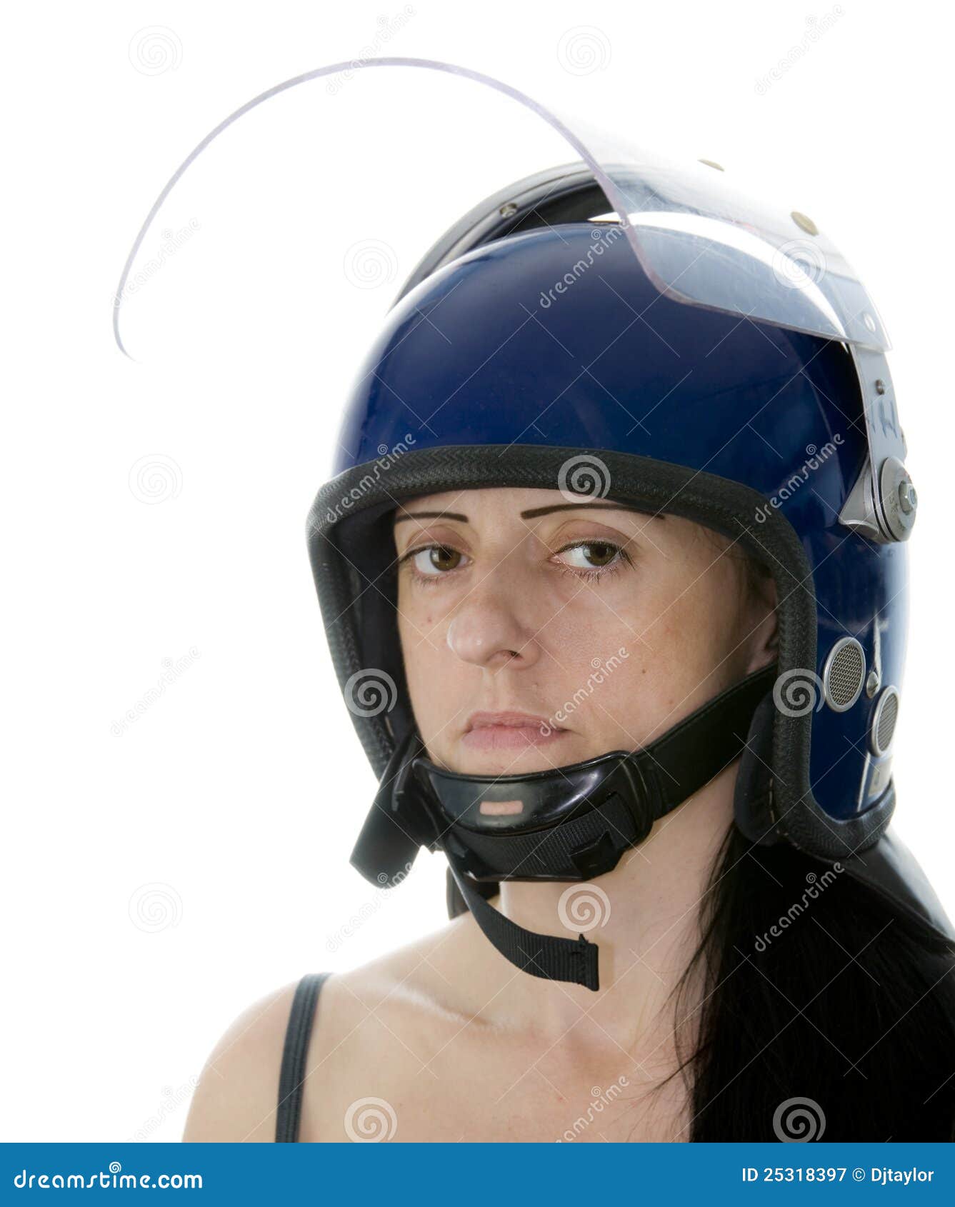 Police Woman in Riot Helmet Stock Image - Image of guard, metal: 25318397