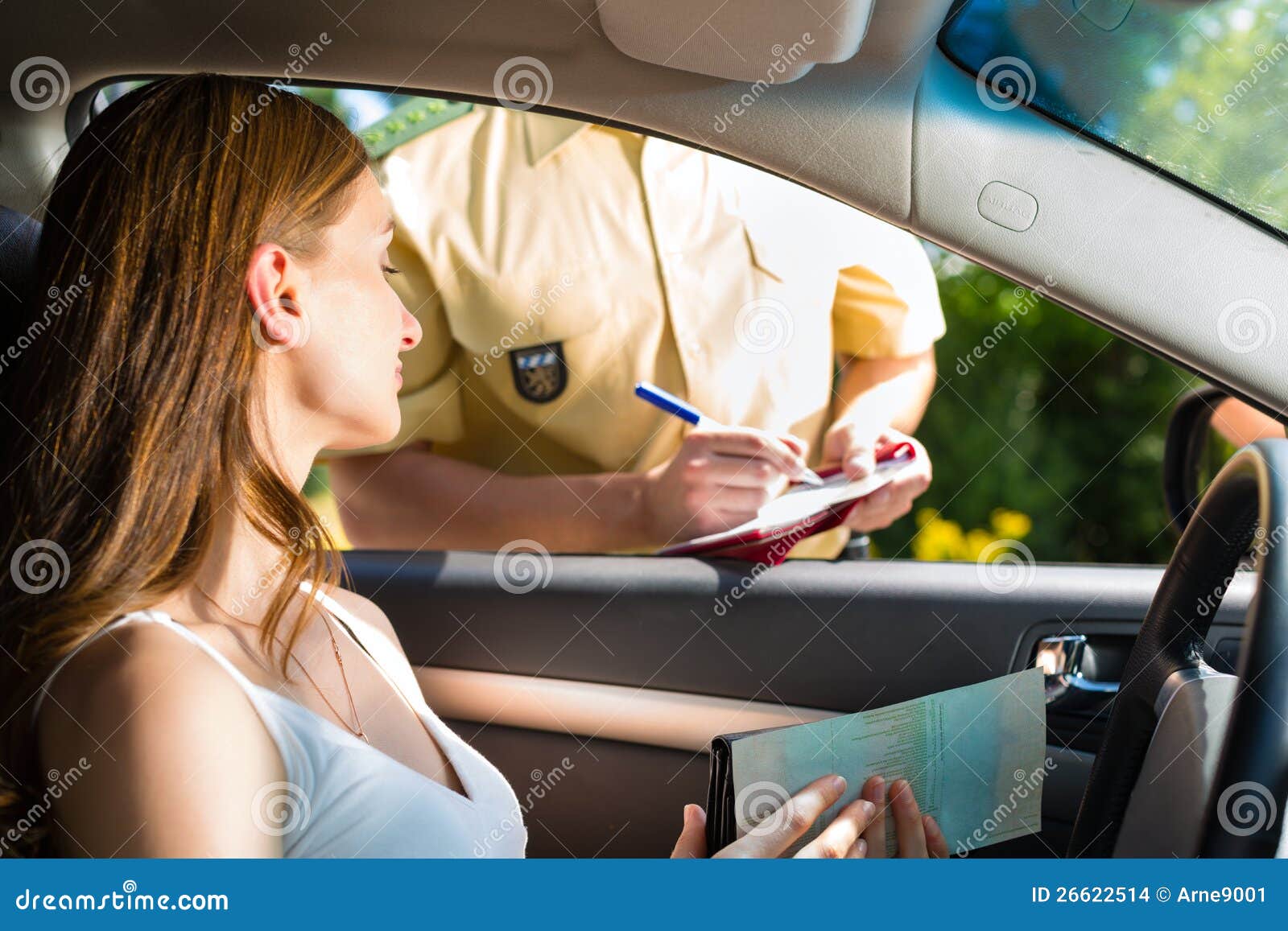 Police - Woman in Traffic Violation Getting Ticket Stock Photo - Image ... Police - Woman in Traffic Violation Getting Ticket Stock Photo - Image ...