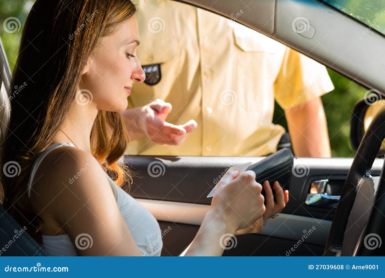 Police - Woman in Traffic Violation Getting Ticket Stock Photo - Image ...