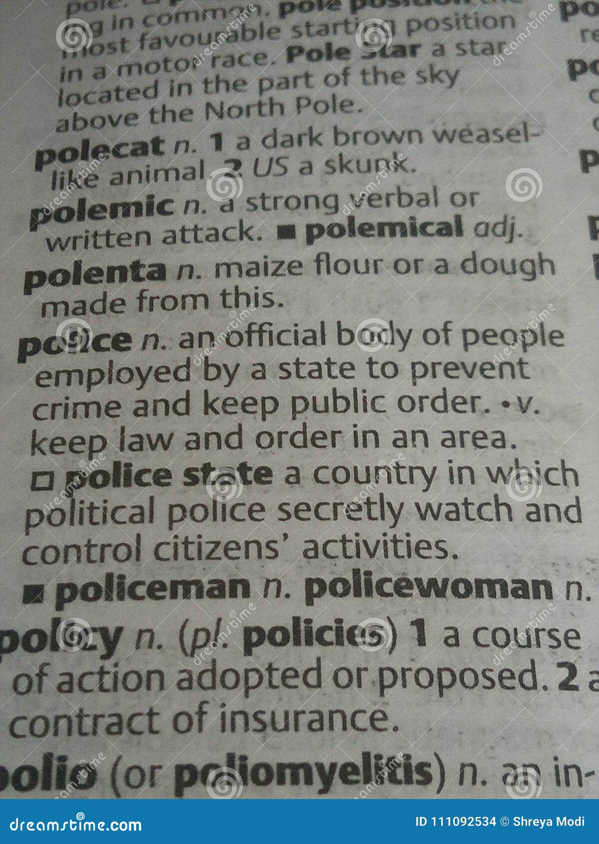 Police editorial stock image. Image of dictionary, highlighted - 111092534