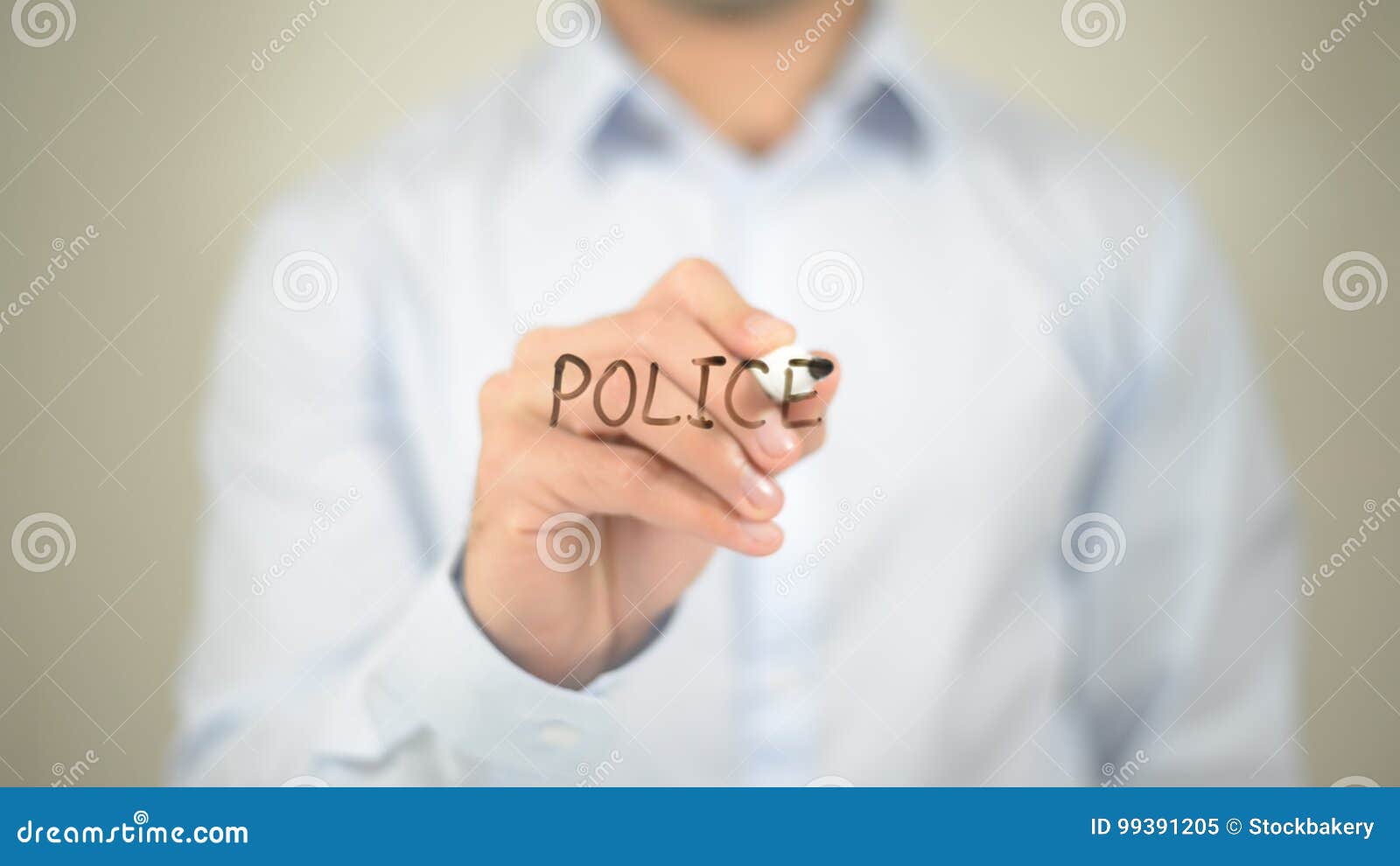 Police, Writing on Transparent Screen Stock Image - Image of scene ...