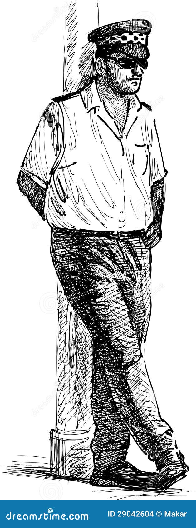 Policeman stock vector. Illustration of realistic, officer - 29042604