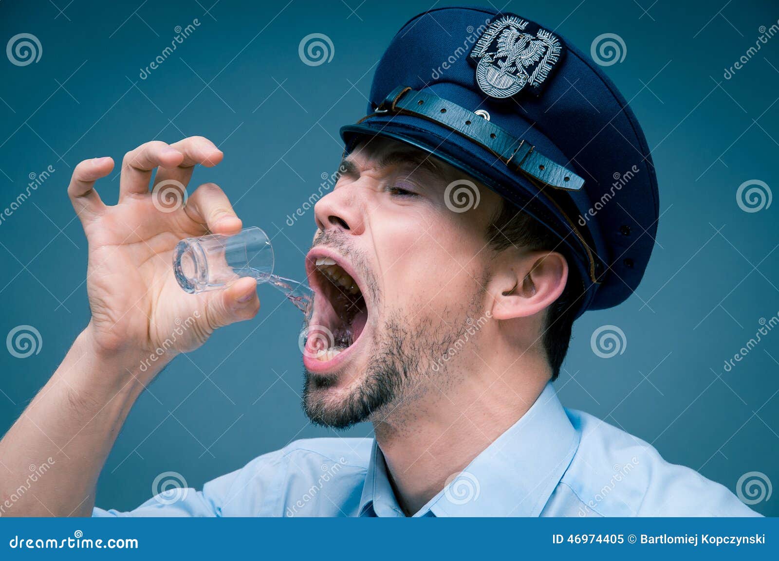 Policeman Addicted To Alcohol Stock Image - Image of false, emotion ...