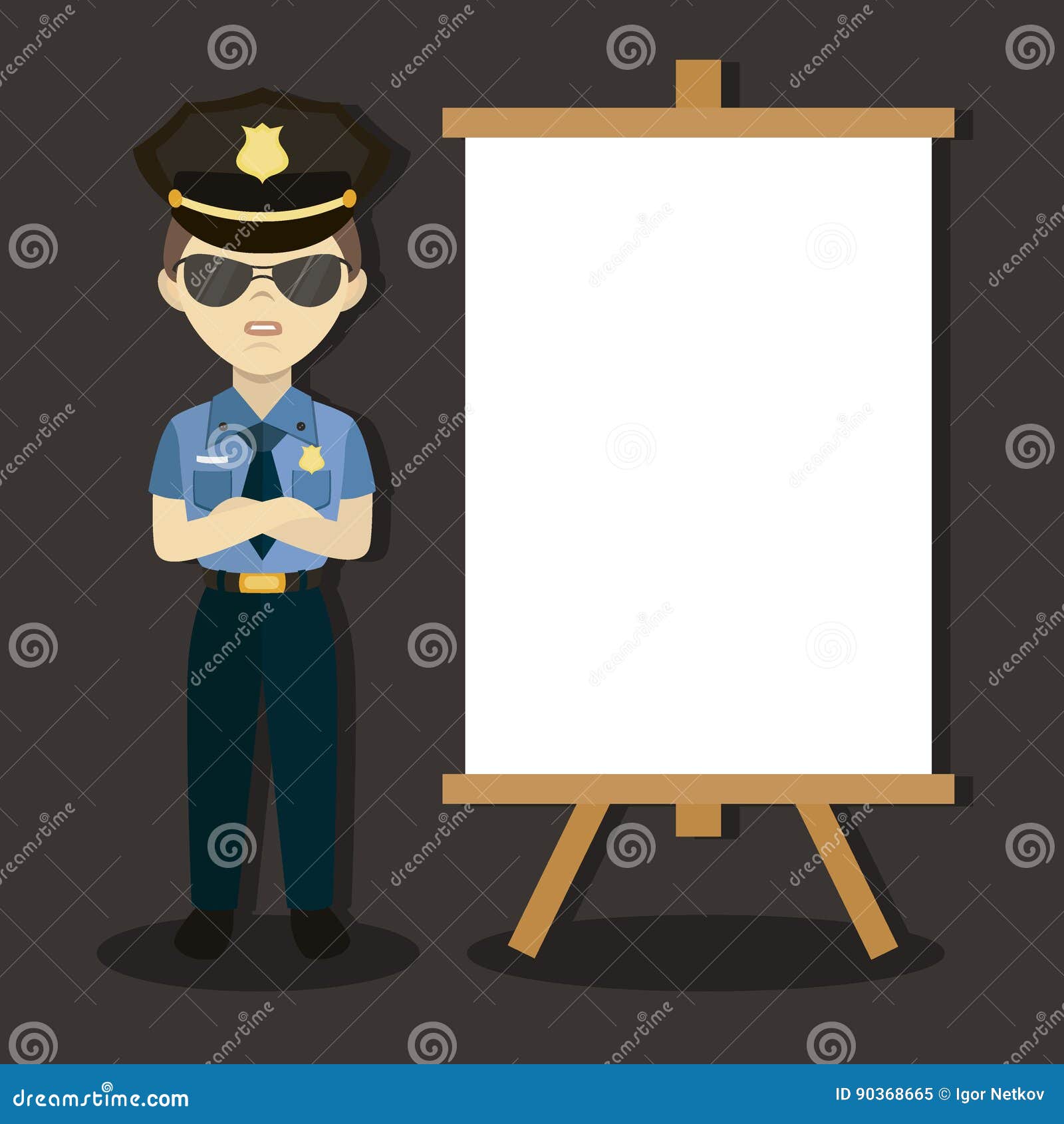 Policeman In American Cop Uniform Cartoon Vector | CartoonDealer.com ...