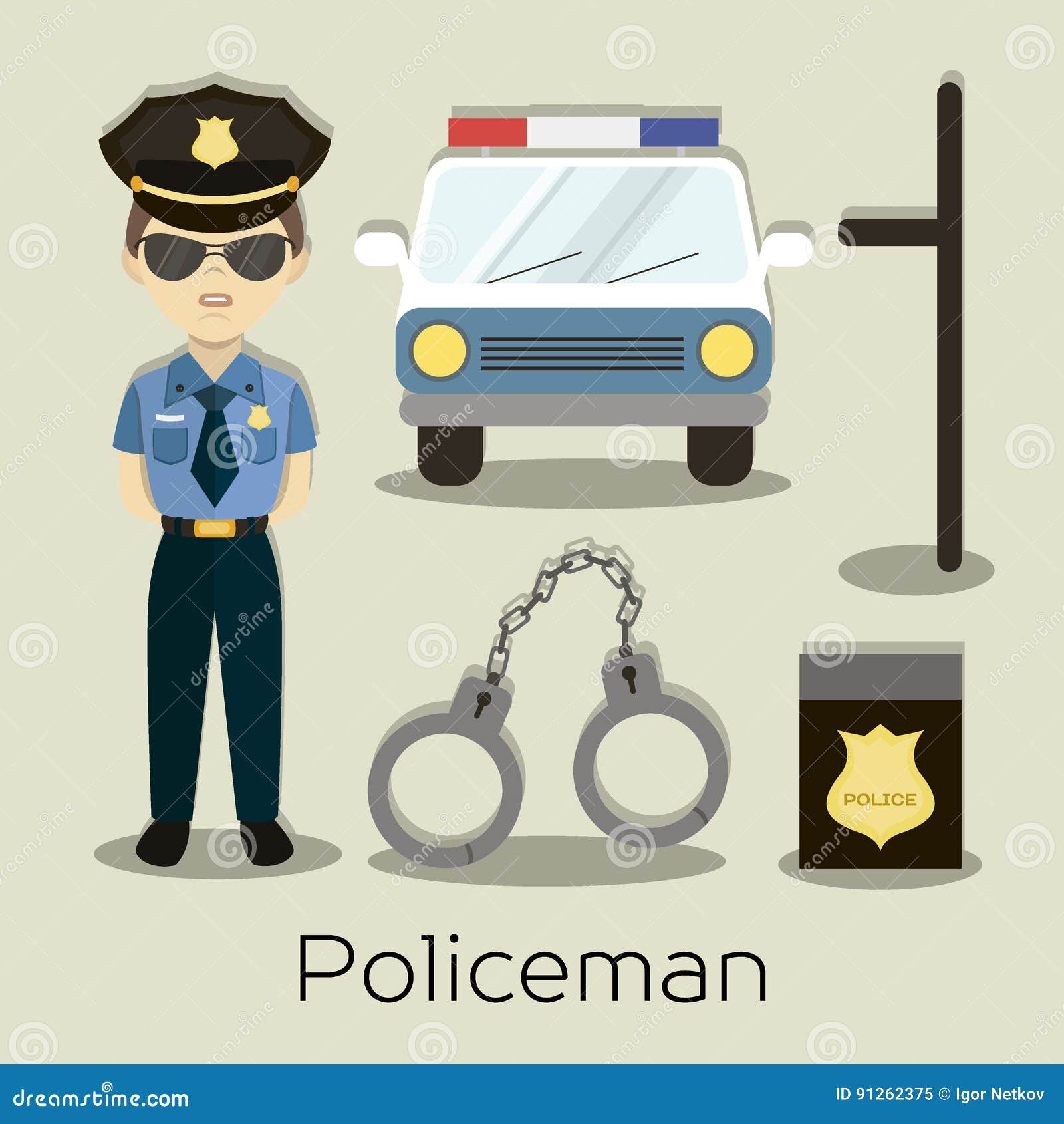 Policeman in American Cop Uniform Stock Vector - Illustration of ...