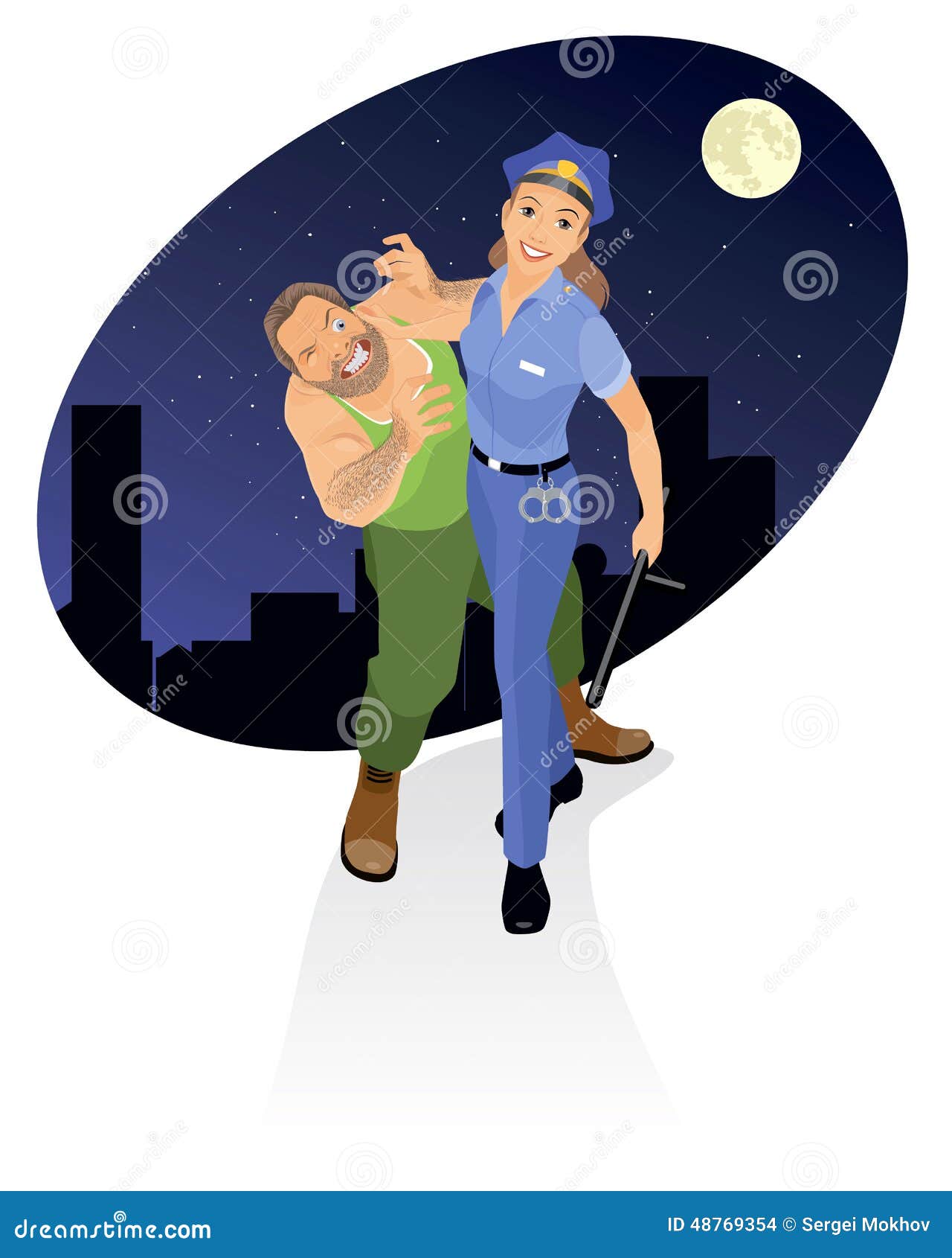 Policeman Arresting Criminal Stock Vector Illustration Of Male Felon