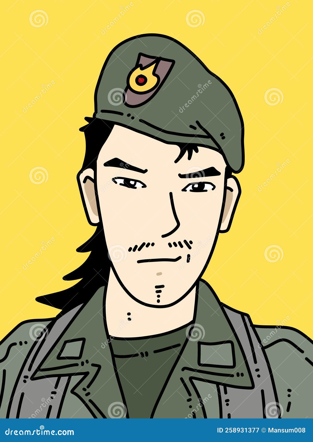 Policeman Avatar Outline Icon Vector Illustration | CartoonDealer.com ...
