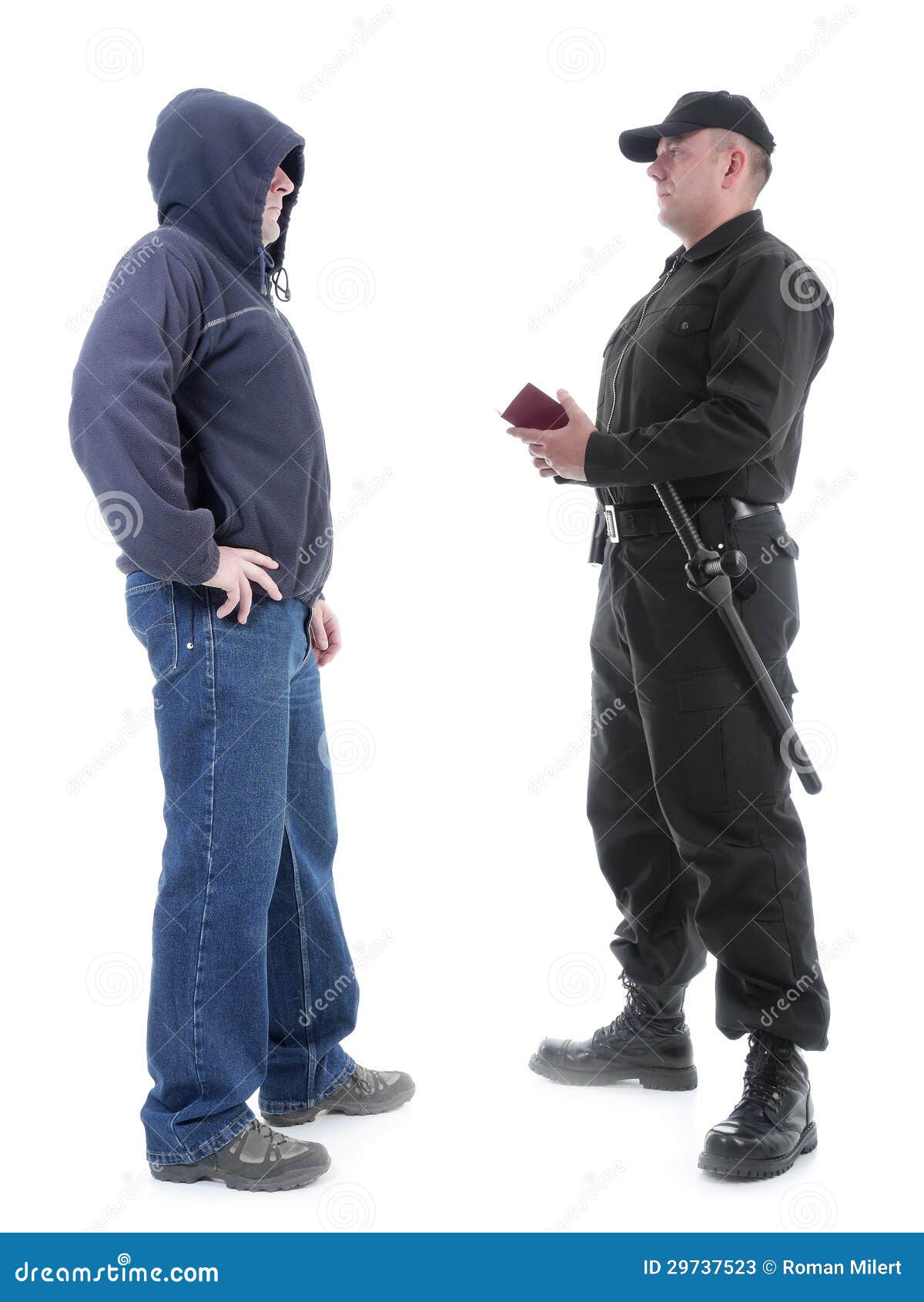 ID checking stock image. Image of baton, hooded, carding - 29737523