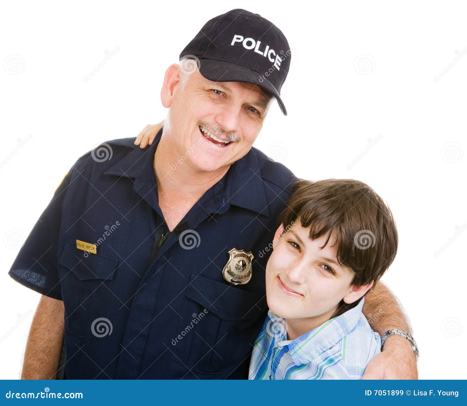 Policeman and Boy stock image. Image of badge, police - 7051899