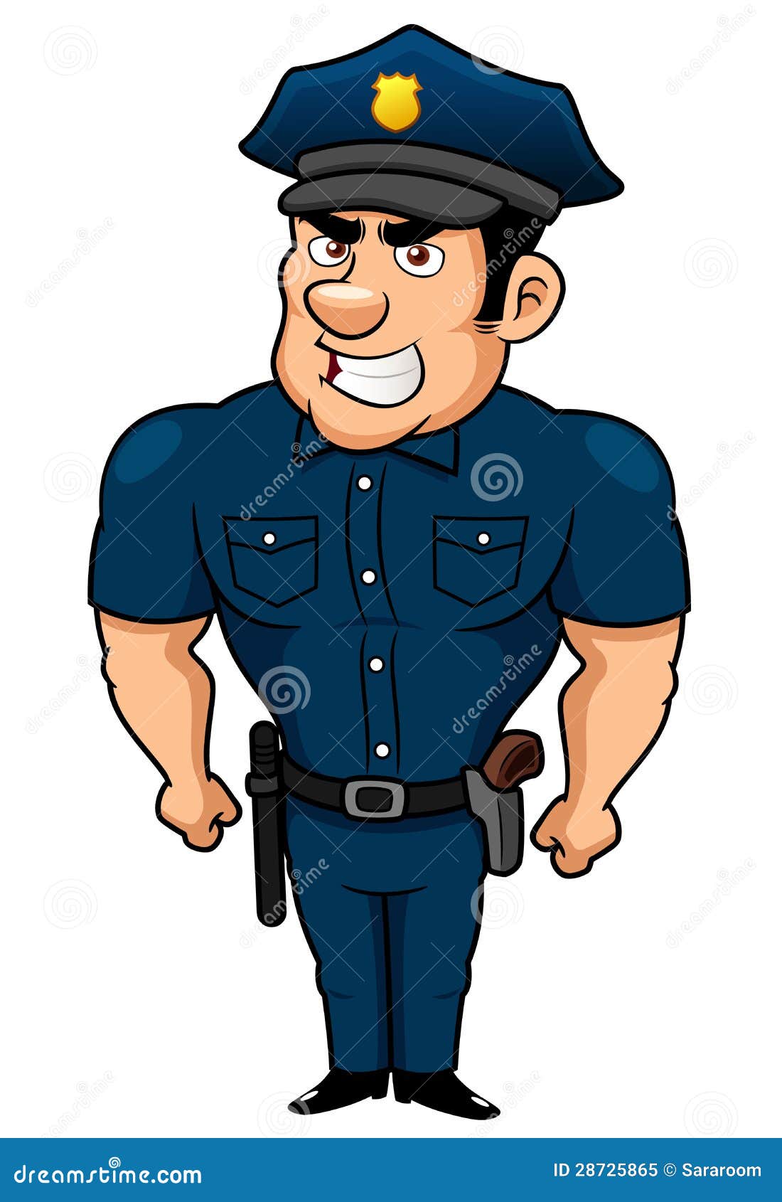 Policeman cartoon stock vector. Illustration of blue - 28725865