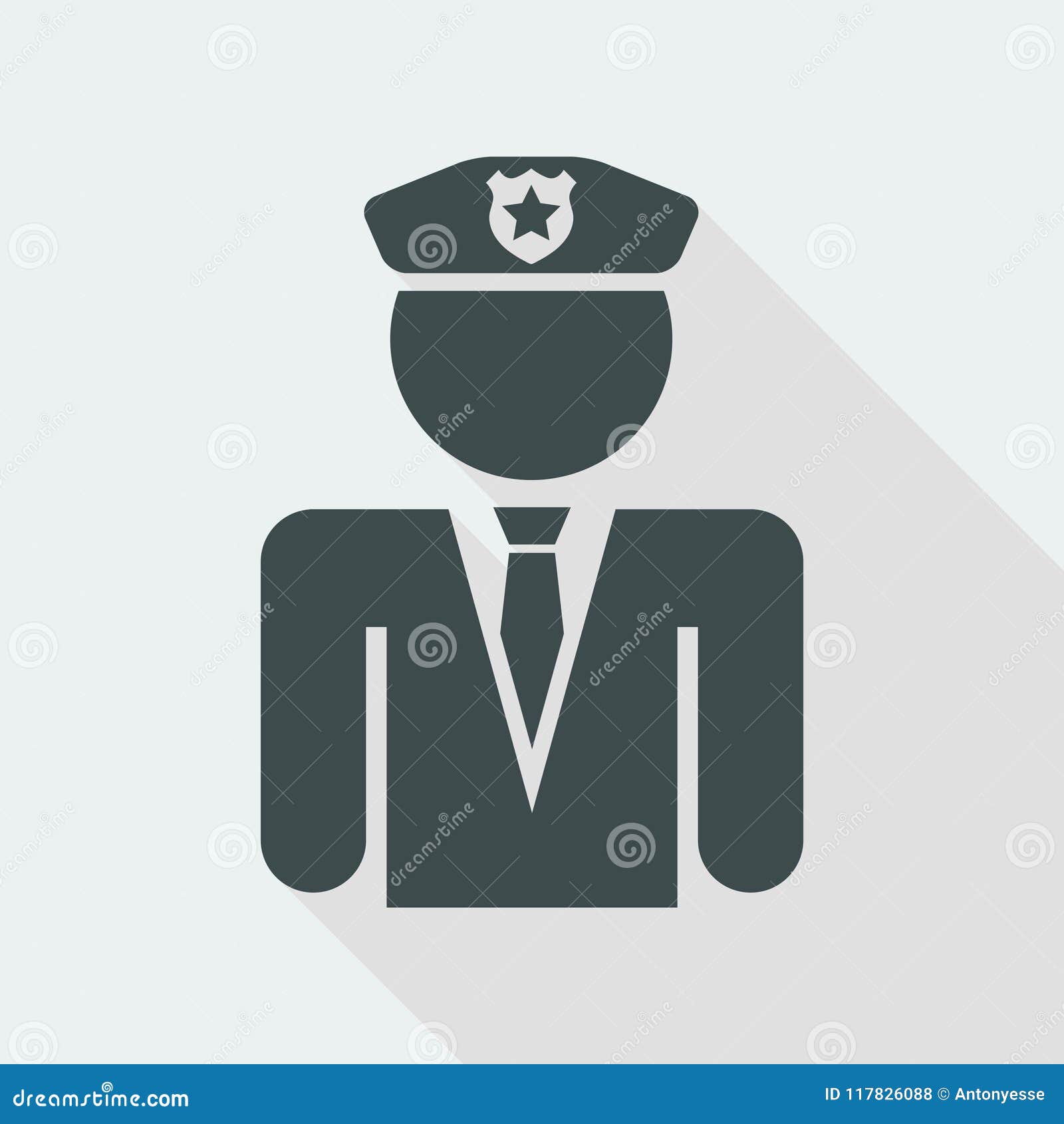 Policeman Concept - Minimal Flat Icon Stock Vector - Illustration of ...