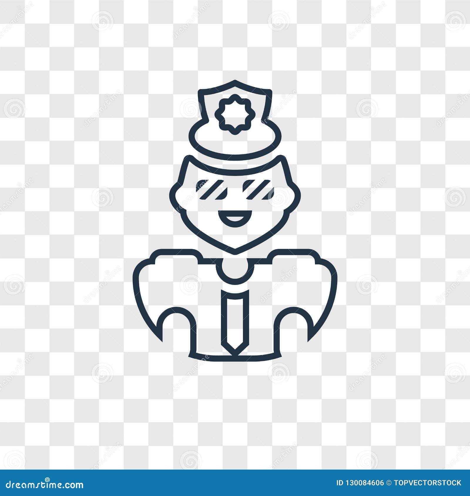 Policeman Concept Vector Linear Icon Isolated On Transparent Background ...