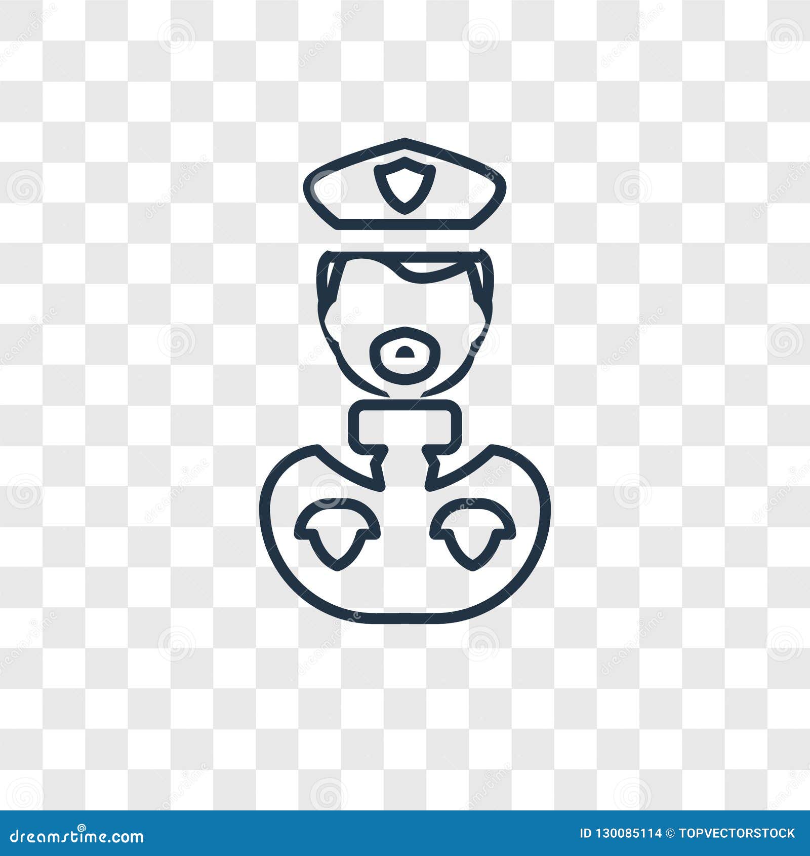 Policeman Concept Vector Linear Icon On Transparent Bac | CartoonDealer ...