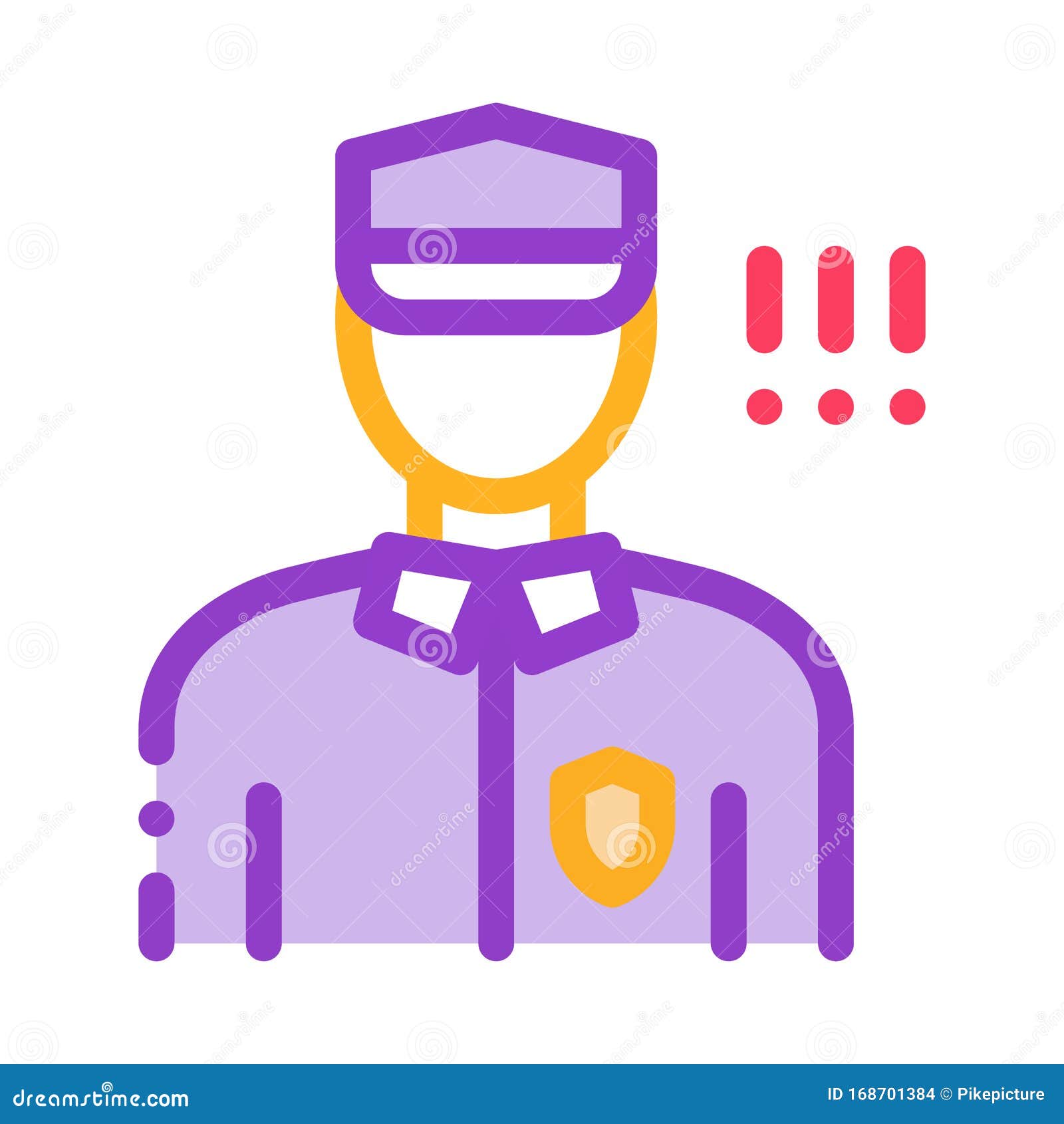 Policeman Control Security Icon Vector Outline Illustration Stock ...