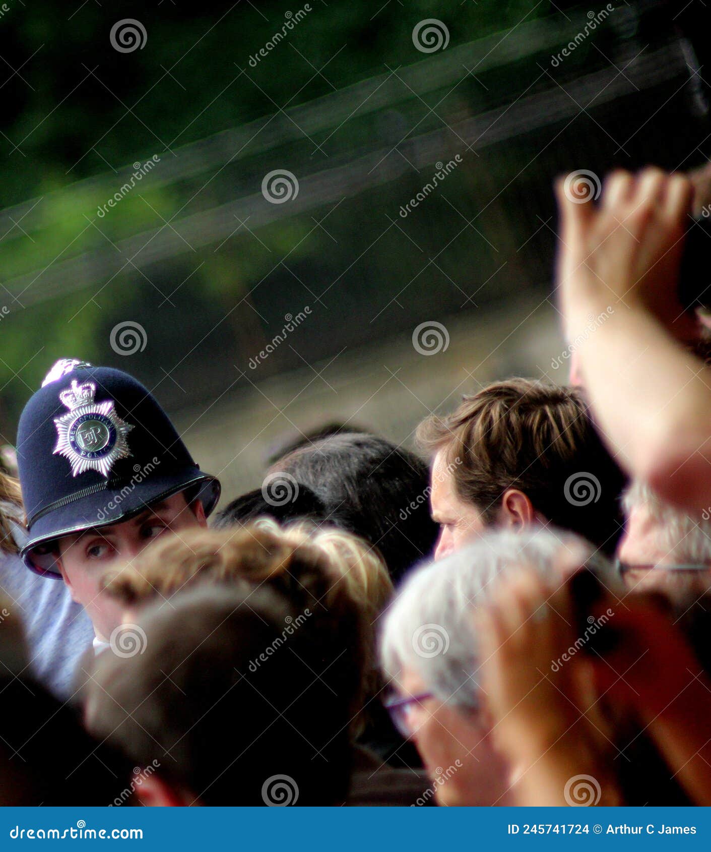 Funny British Policeman in the Crowds London England Editorial Stock ...