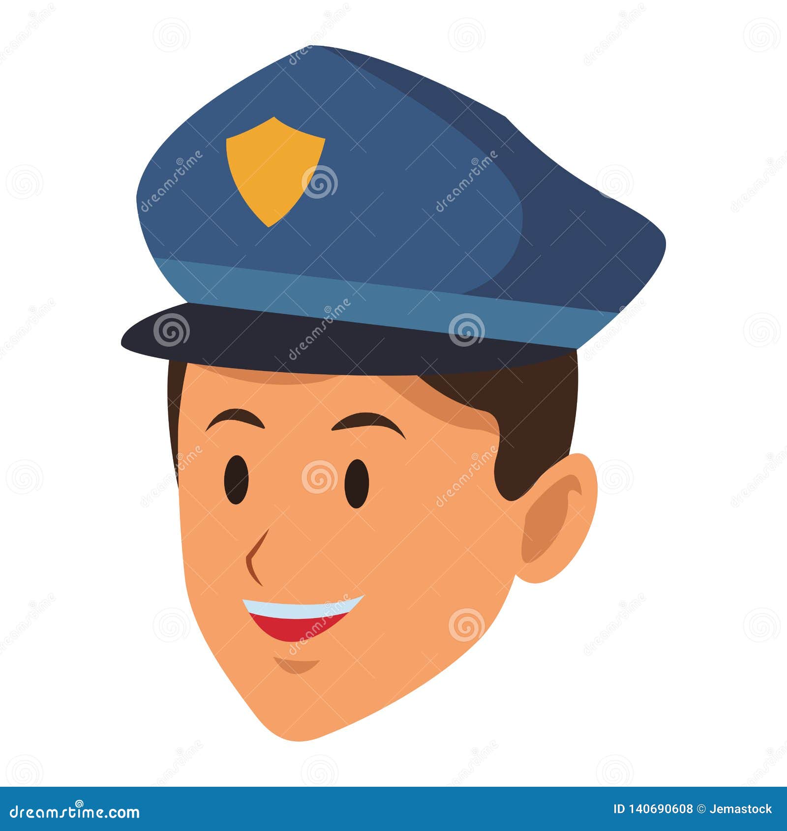 Policeman only face stock vector. Illustration of male - 140690608