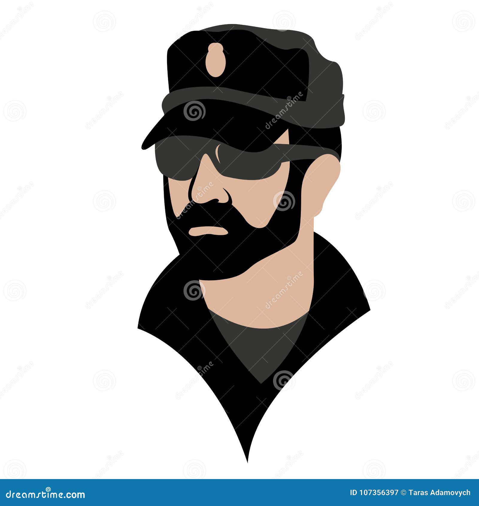 Policeman Without A Face In A Flat Style Isolated On A White Background ...