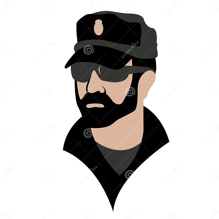 Policeman Face Vector Illustration Flat Style Front Stock Vector ...
