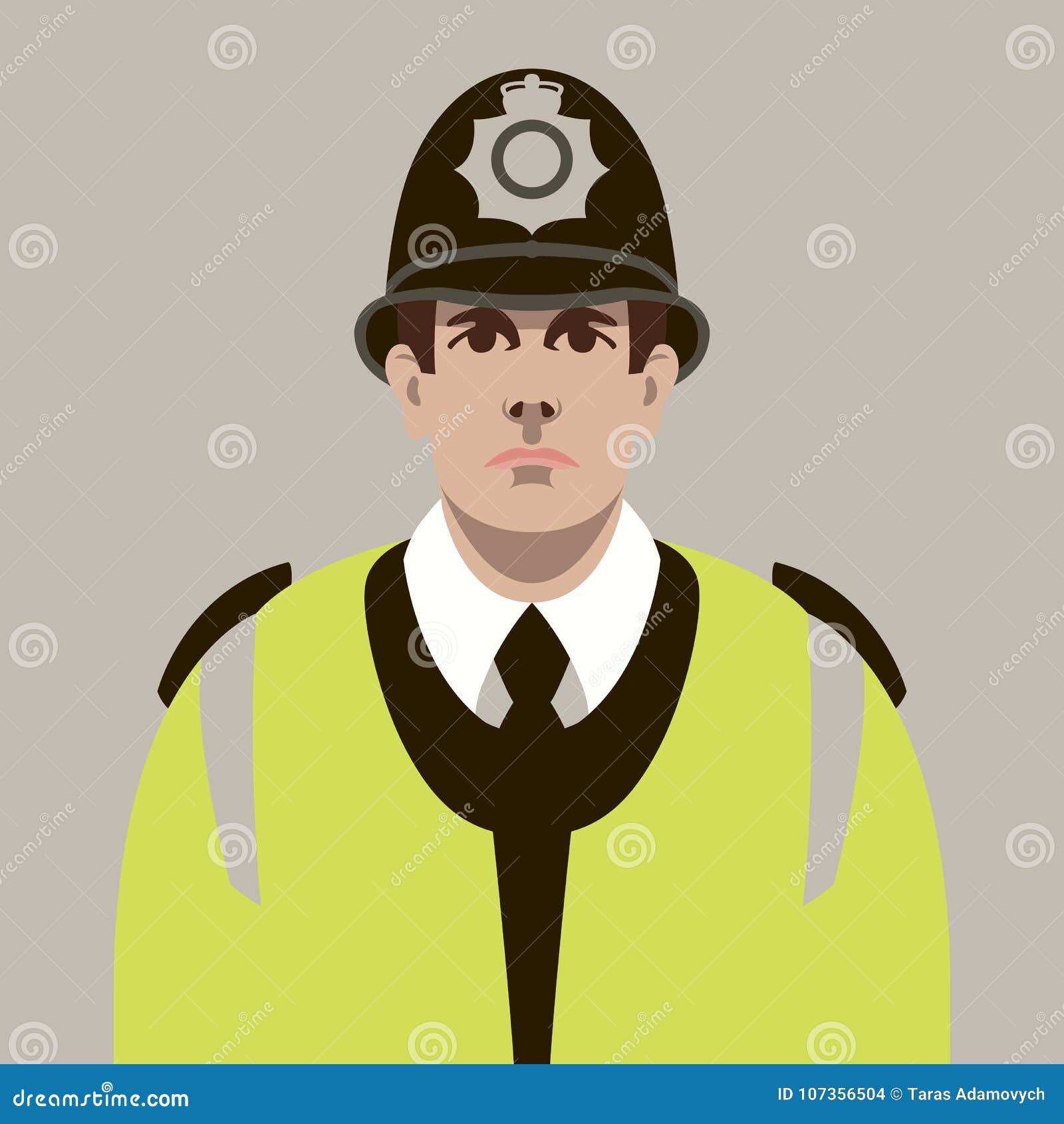 Policeman Face Vector Illustration Flat Style Front Stock Vector ...